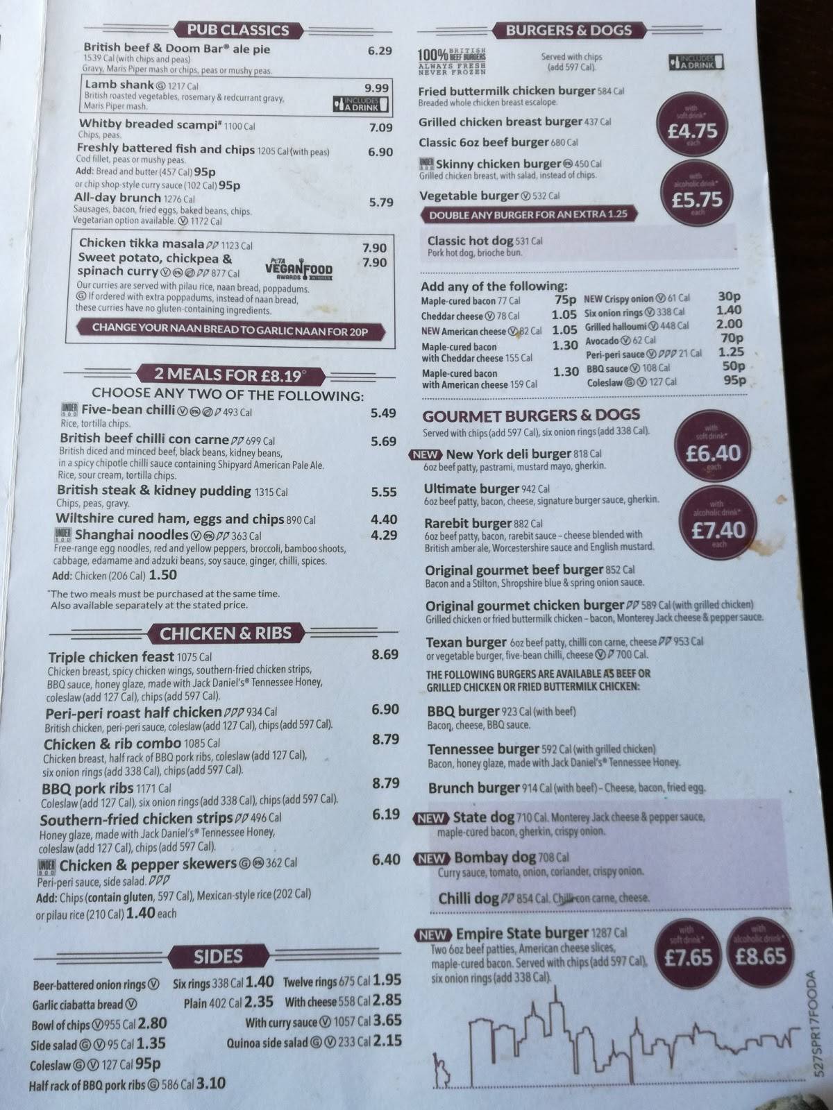 Menu at The Hope Tap - JD Wetherspoon pub & bar, Reading