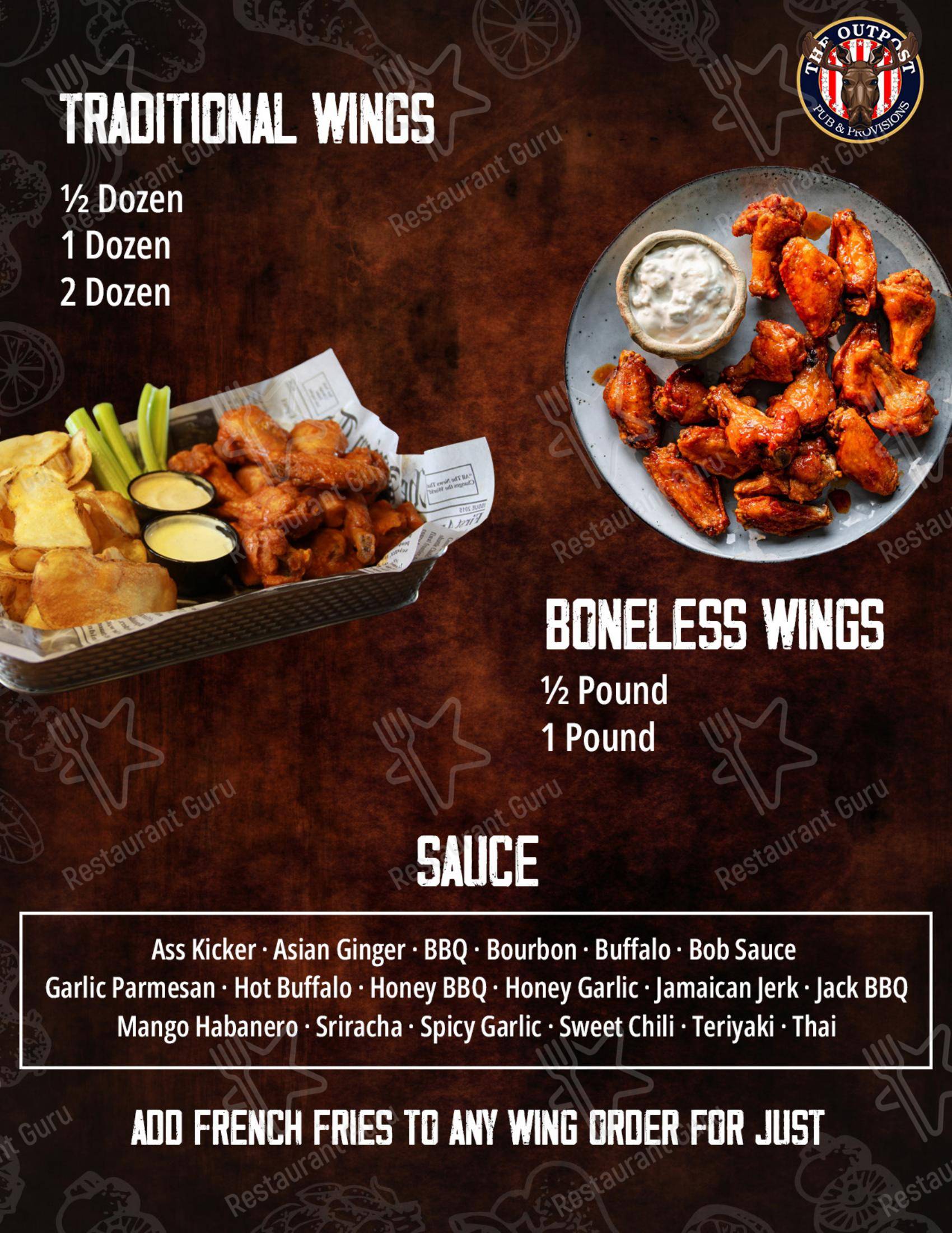 Menu at The Outpost pub & bar, Sherwood