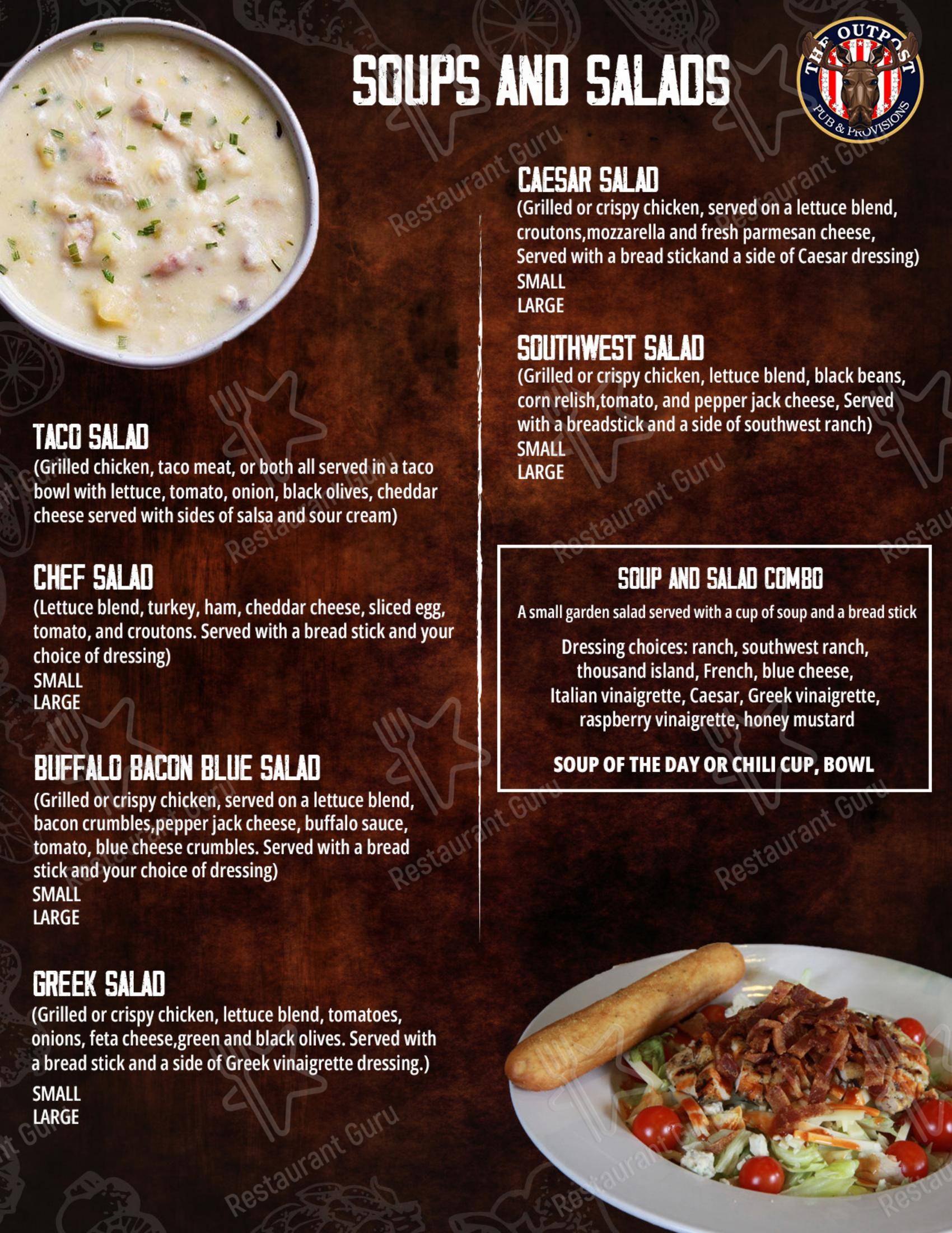 Menu at The Outpost pub & bar, Sherwood