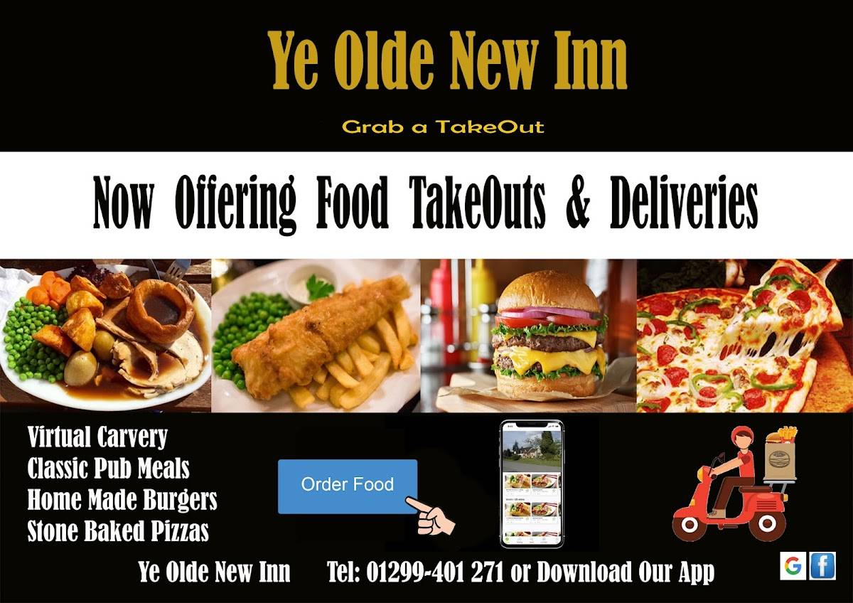 Menu at Ye Olde New Inn pub & bar, Bewdley, Pound Green