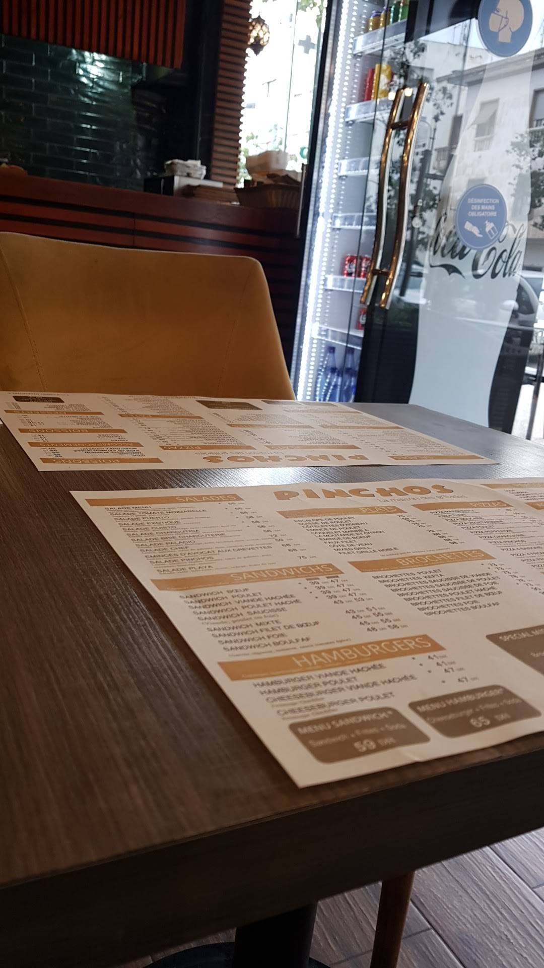 Menu au Pincho's Hassan restaurant, Rabat