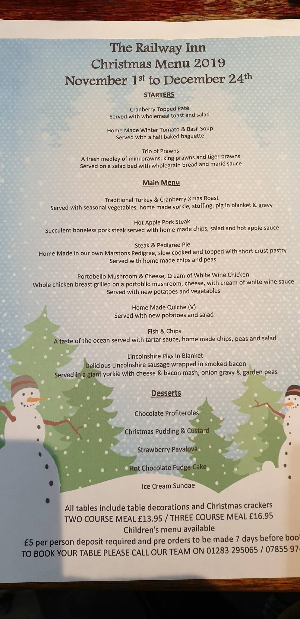 Menu at Railway Inn pub & bar, Swadlincote, Midway Rd