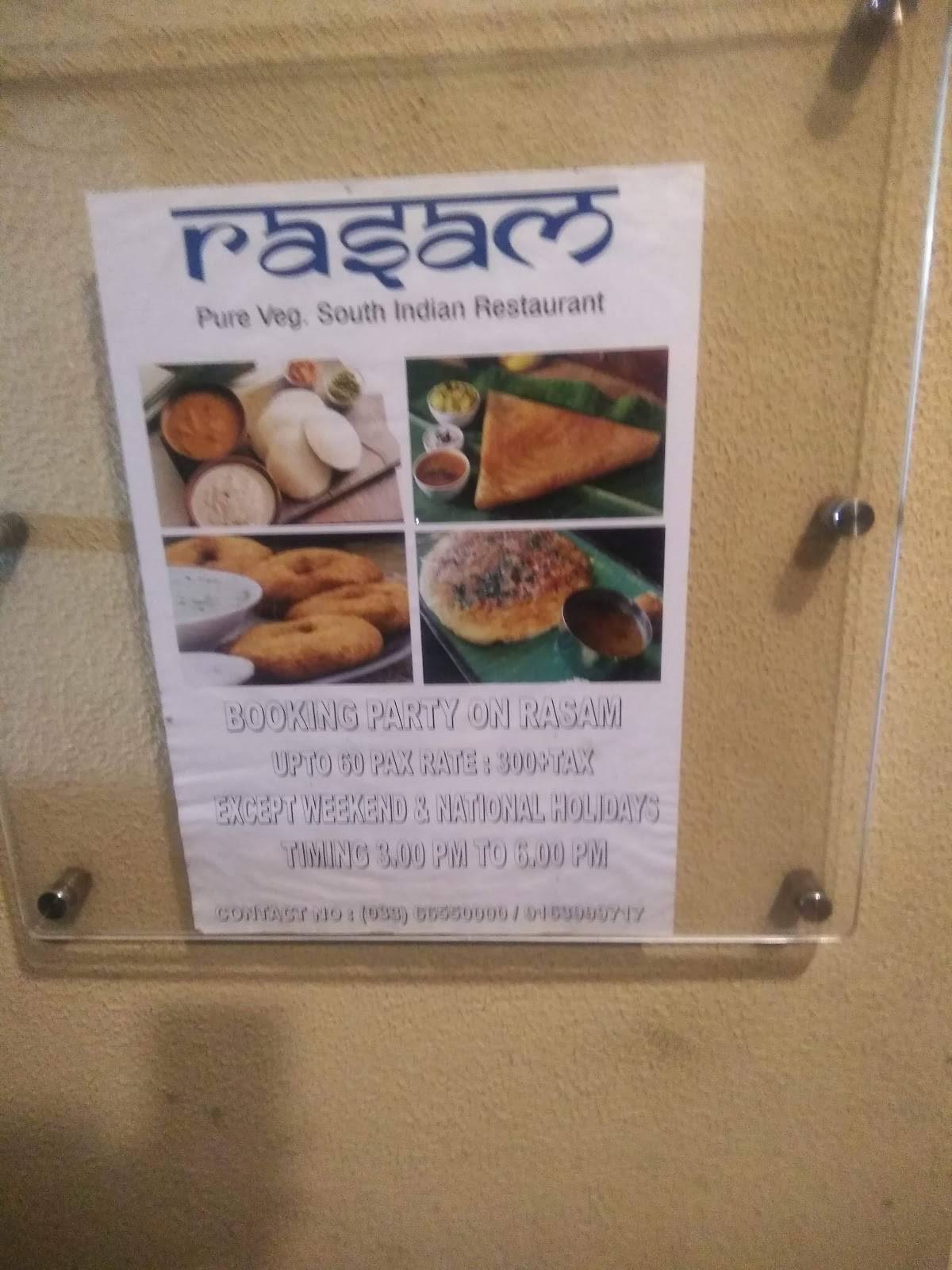 Menu at Rasam, Kolkata, Salt Lake