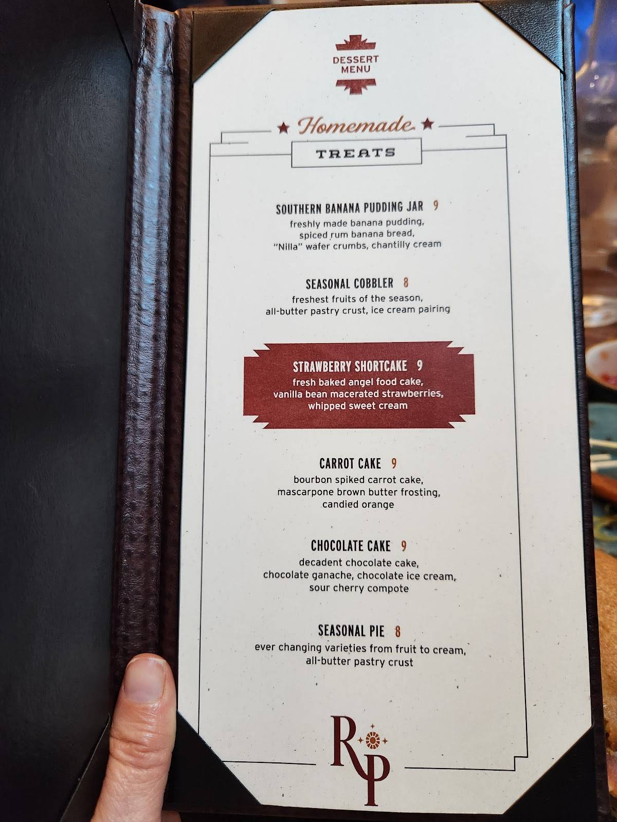 Menu at Reba's Place restaurant, Atoka