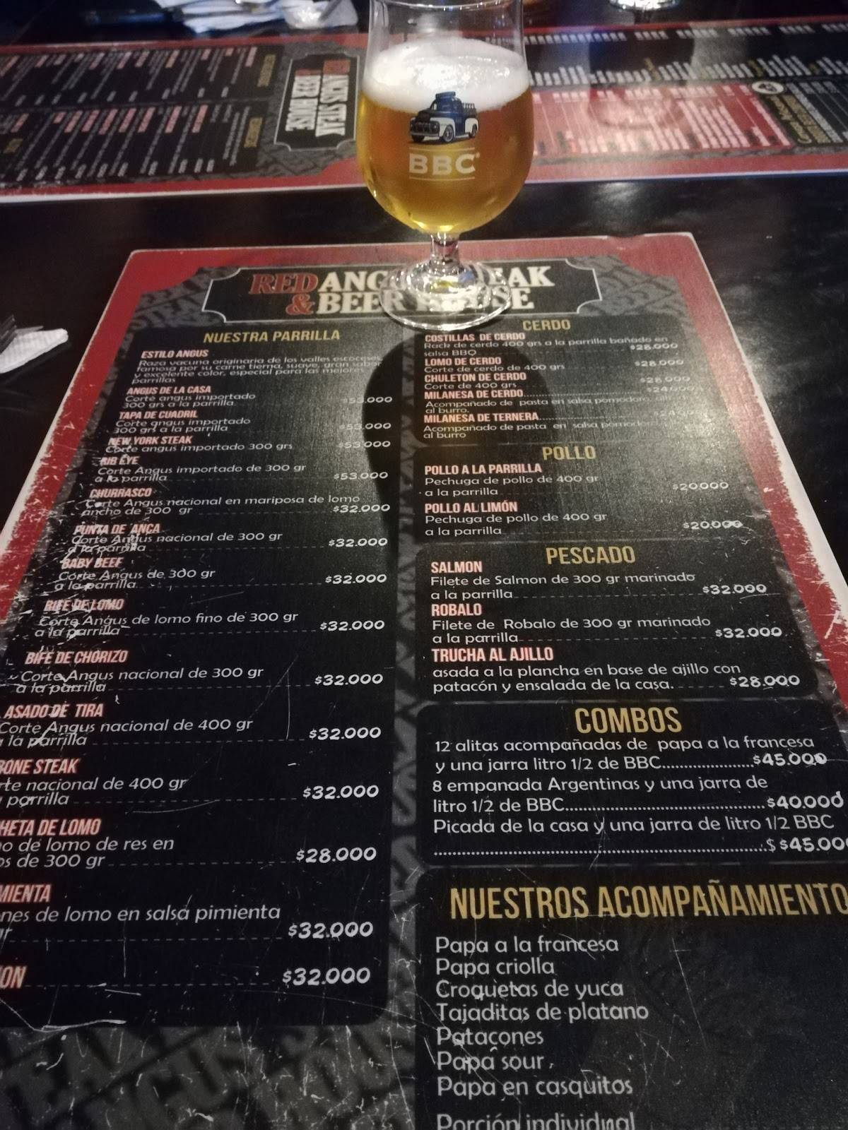 Carta del restaurante Red Angus Steak & Beer House, Bogotá, Av. La ...