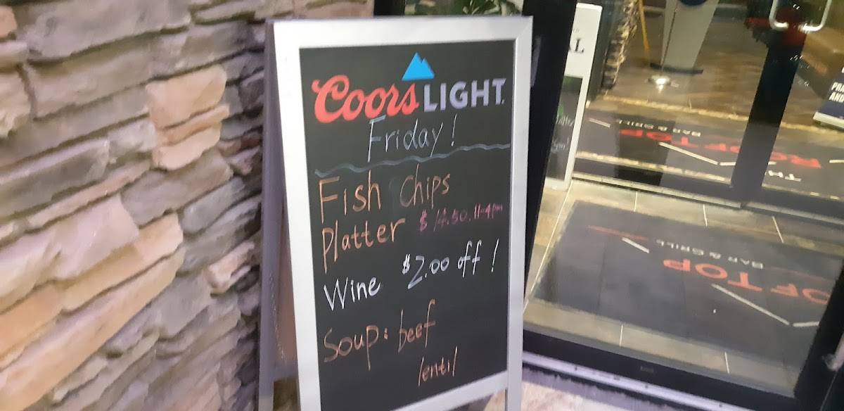 Menu at The Roof Top Bar And Grill, Regina