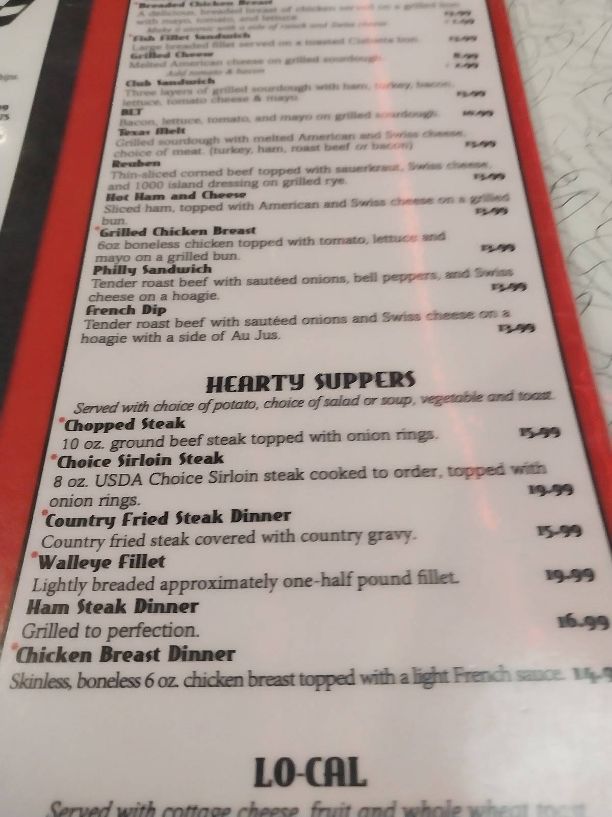 Menu at 371 Diner restaurant, Baxter