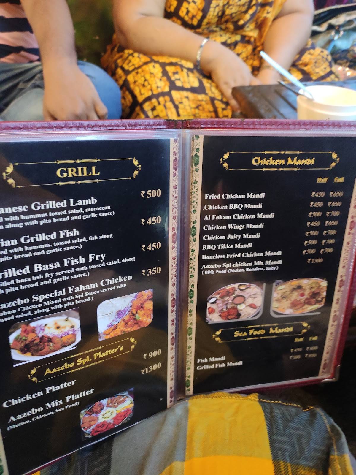 Menu at Aazebo-The Royal Arabian Restaurant, Hyderabad