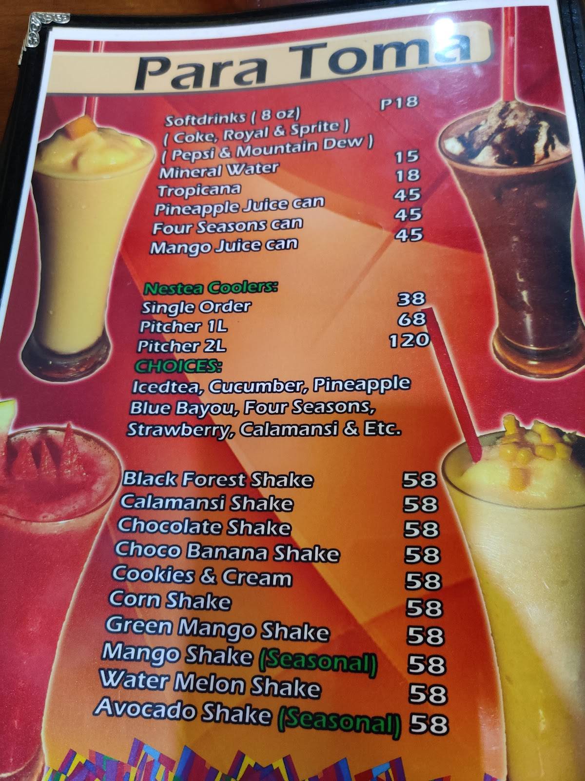 Menu at BARCODE DELIVERY, Zamboanga, Zone 4 Rizal Street