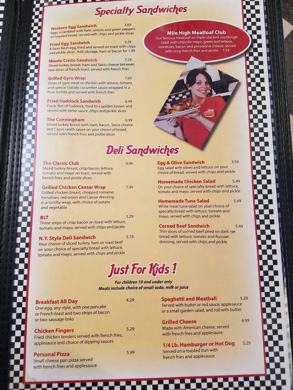 Menu at B'Ville Diner restaurant, Baldwinsville