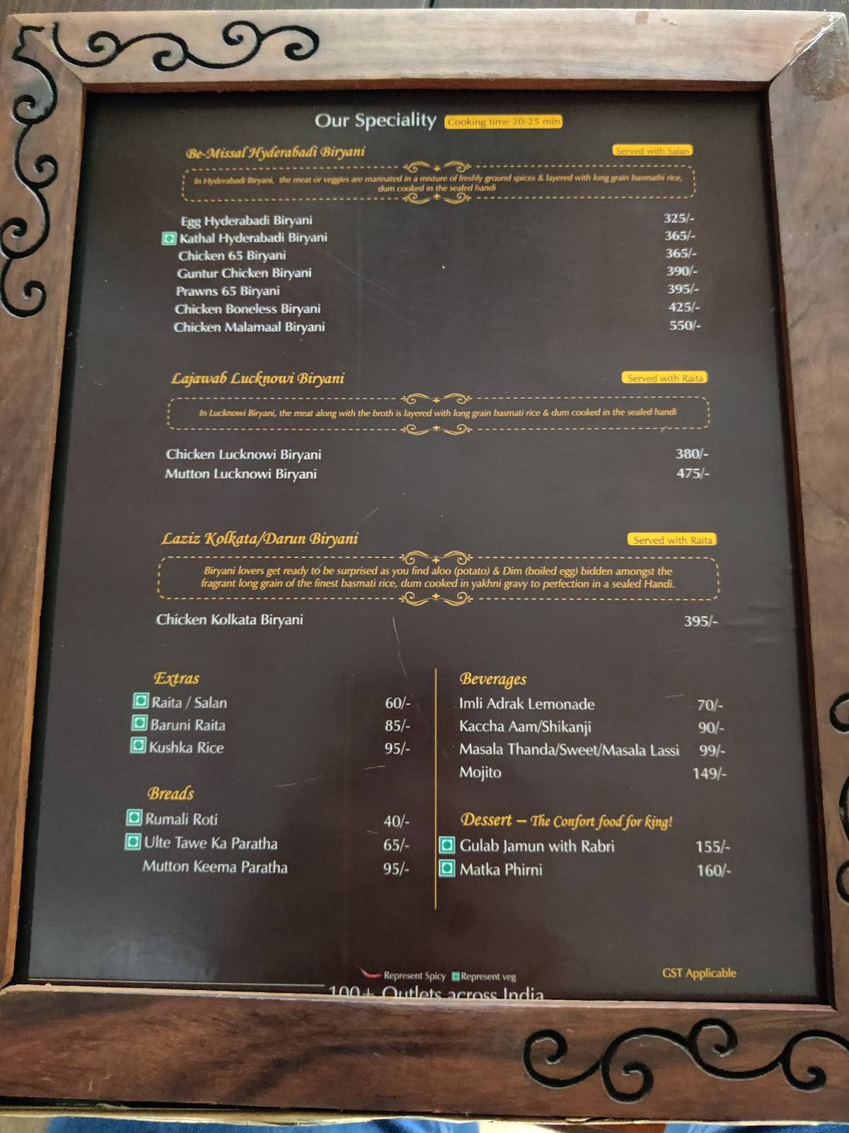Menu at Biryani By Kilo- Mangalore, Mangaluru