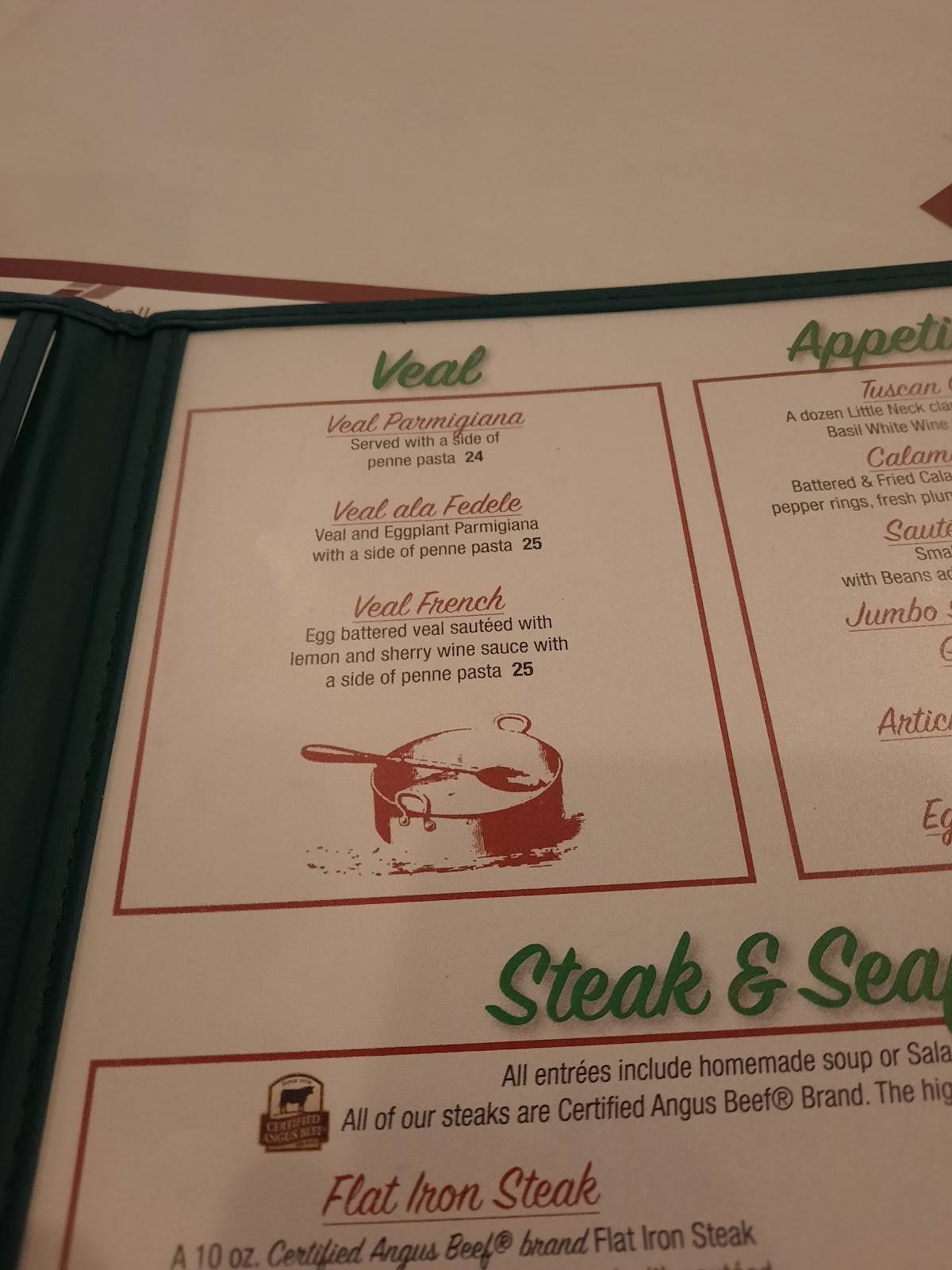Menu at Brook House restaurant, Rochester