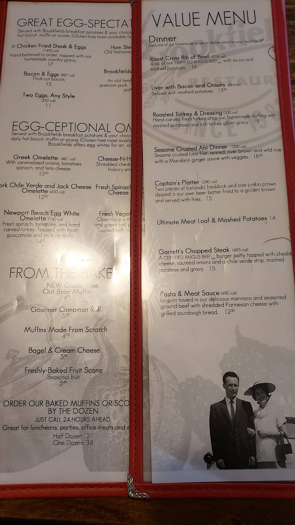 Menu at Brookfields Restaurant Roseville, Roseville, Taylor Rd