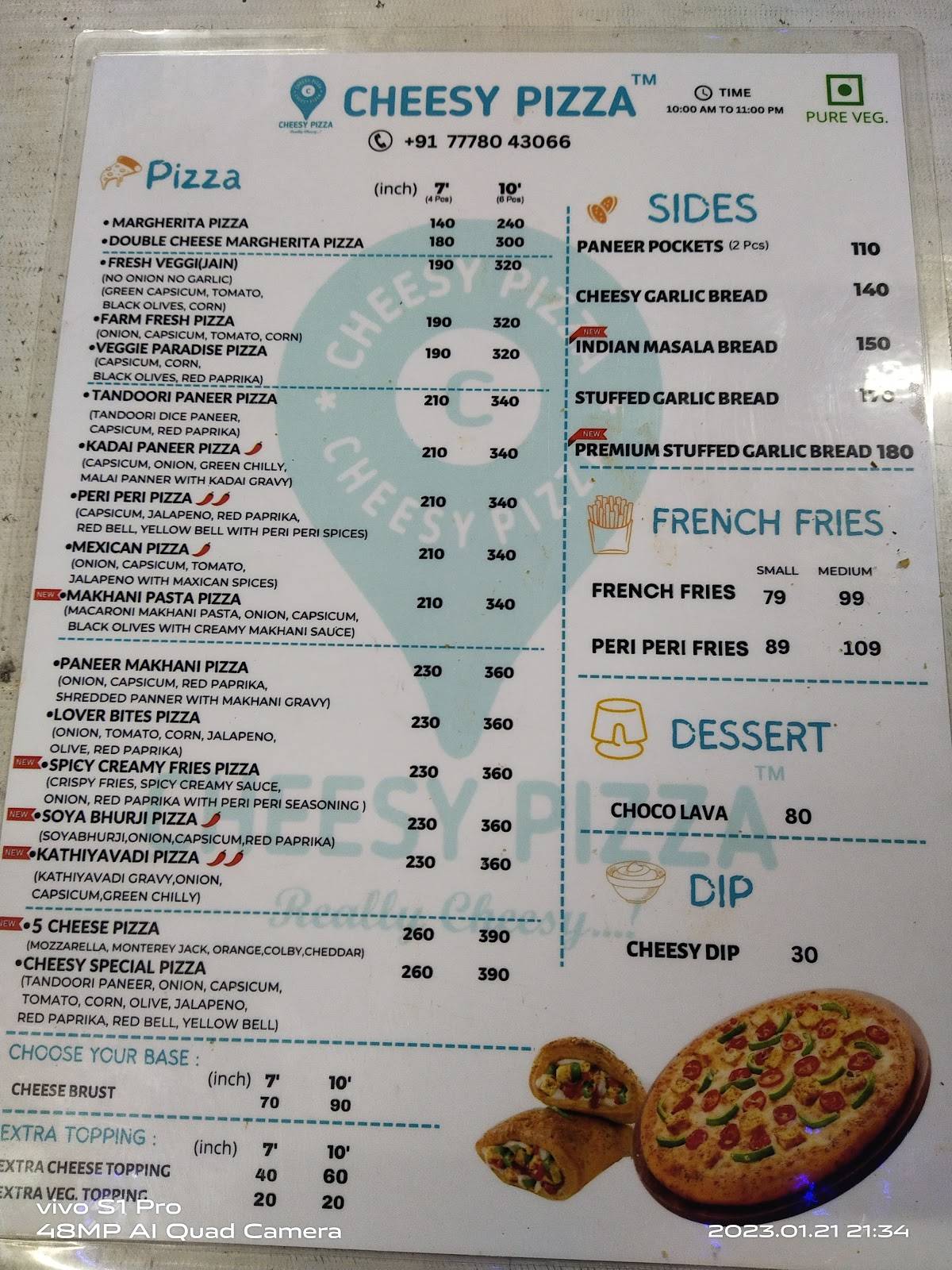 Menu at CHEESY PIZZA, Anand