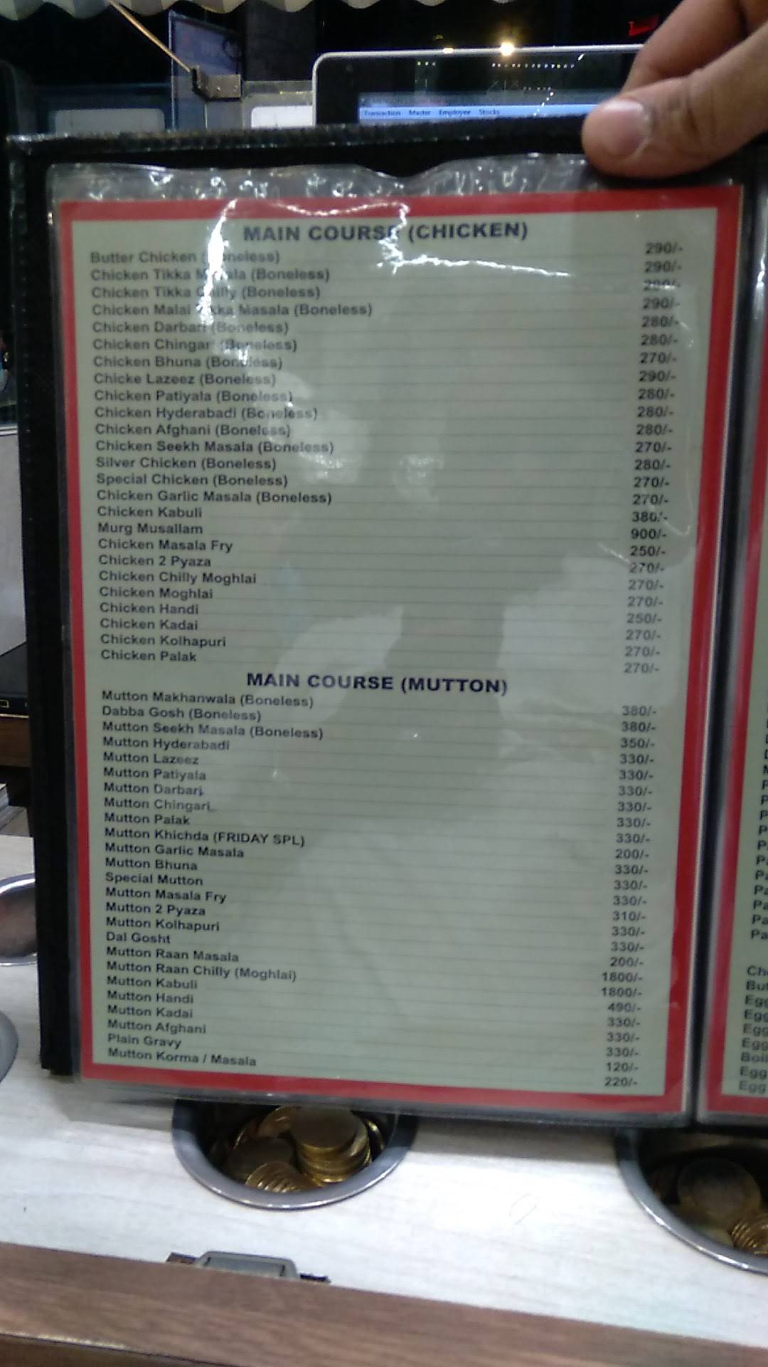 Menu at Cafe Sagar, Mumbai, Nagpada Junction