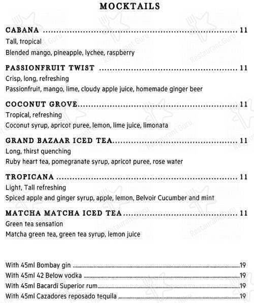 Menu at Cafe Sydney, Sydney, Level 5 Customs House