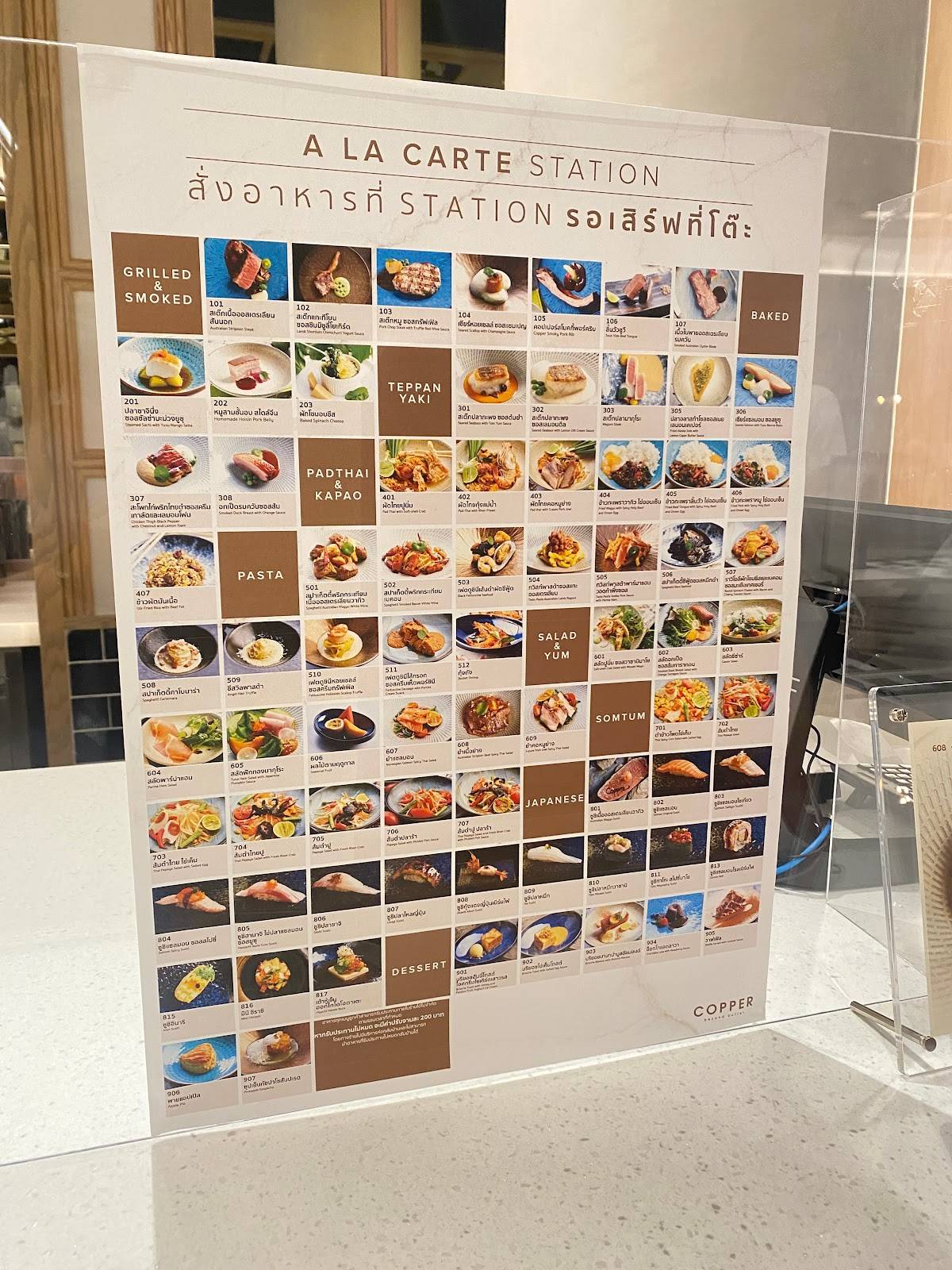 Menu at Copper Beyond Buffet The Sense Pinklao restaurant, Bangkok