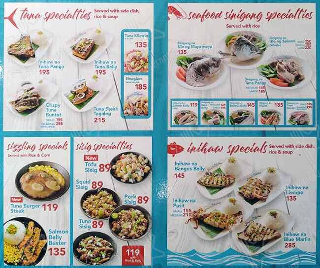Menu at Davao Tuna Grill restaurant, Muntinlupa