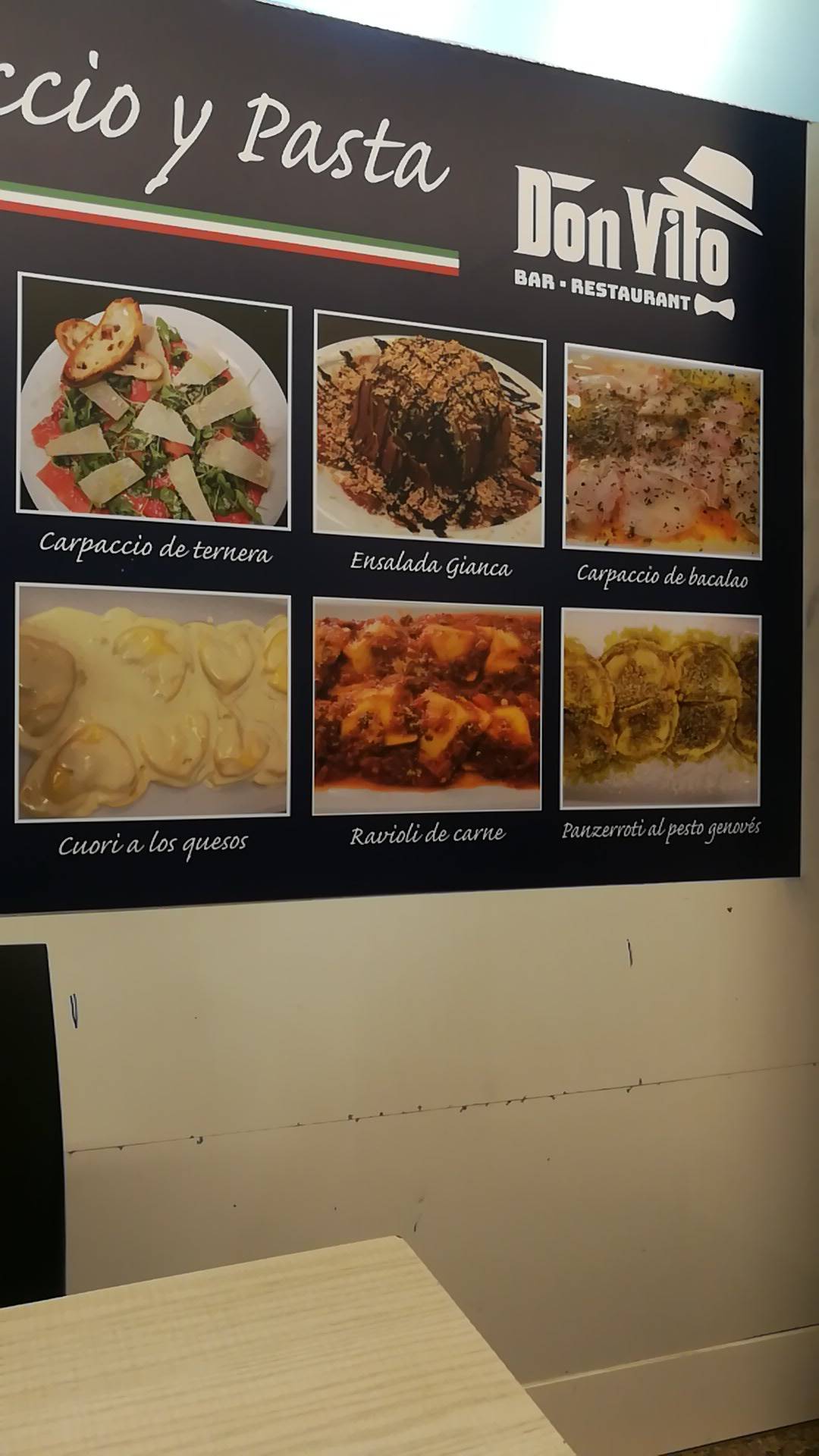 Carta de Restaurant Don Vito, Sant Salvador