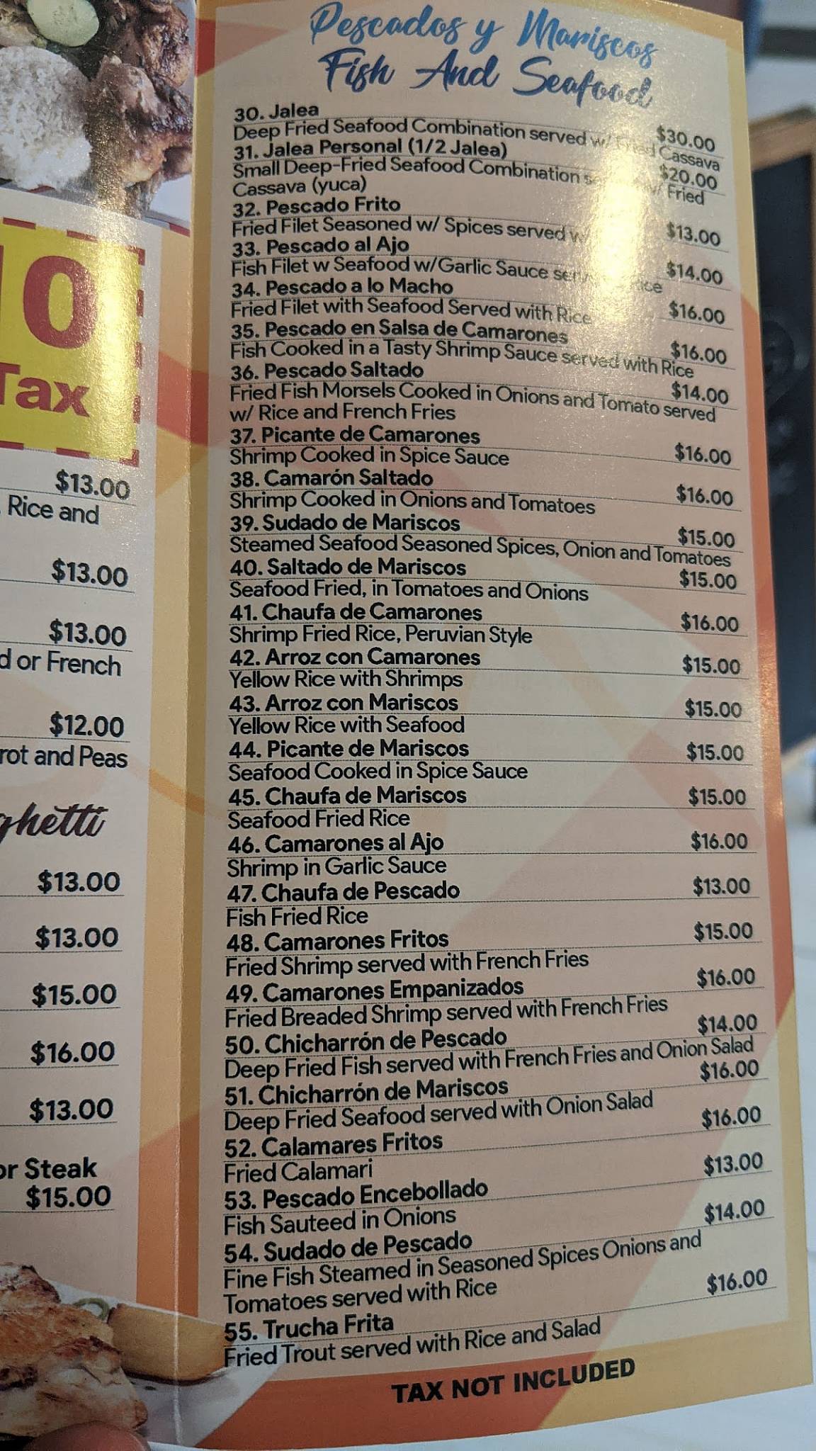Menu at El Miski II restaurant, Elmsford