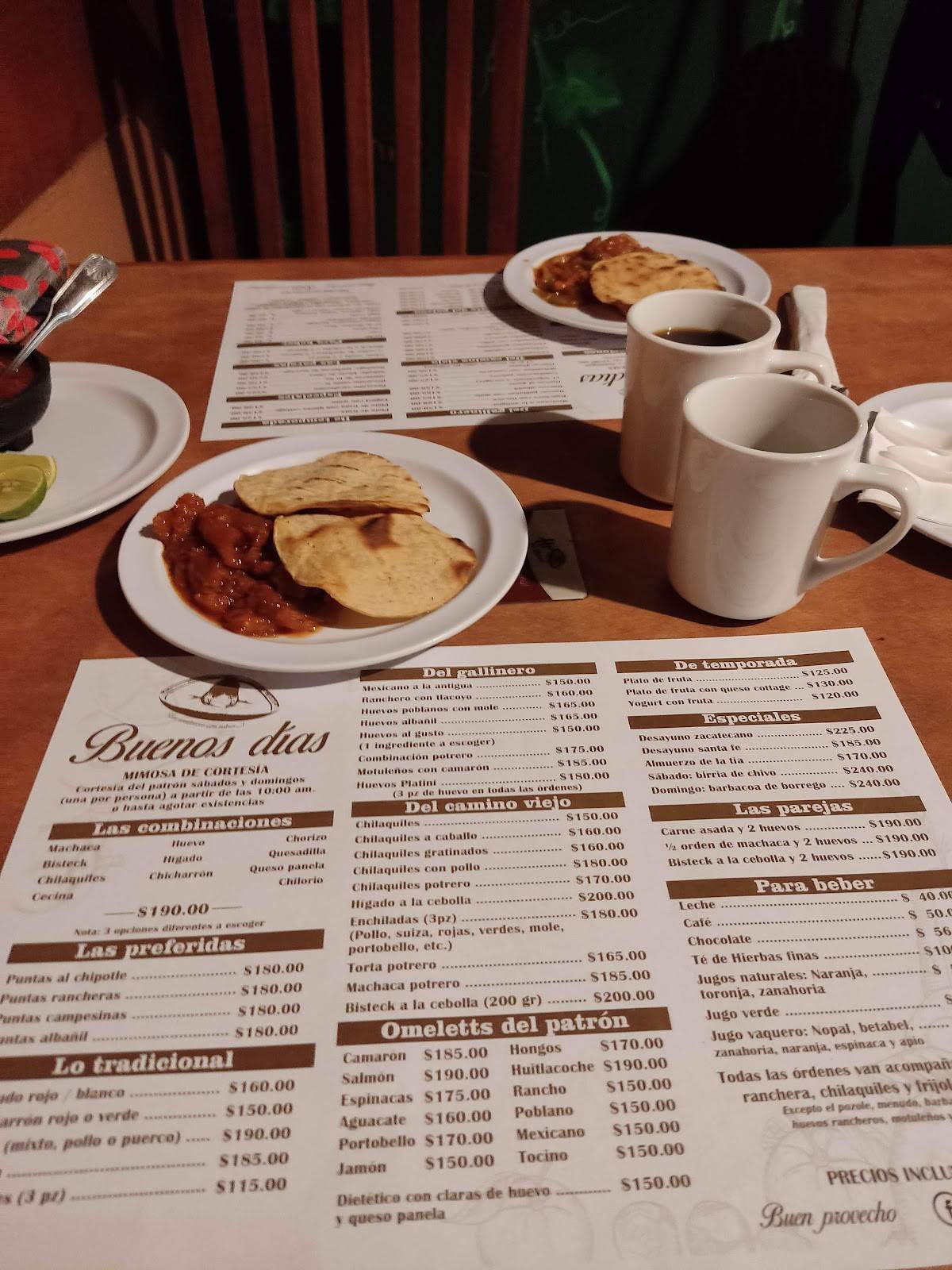 Carta del restaurante El Potrero Carnes, Tijuana