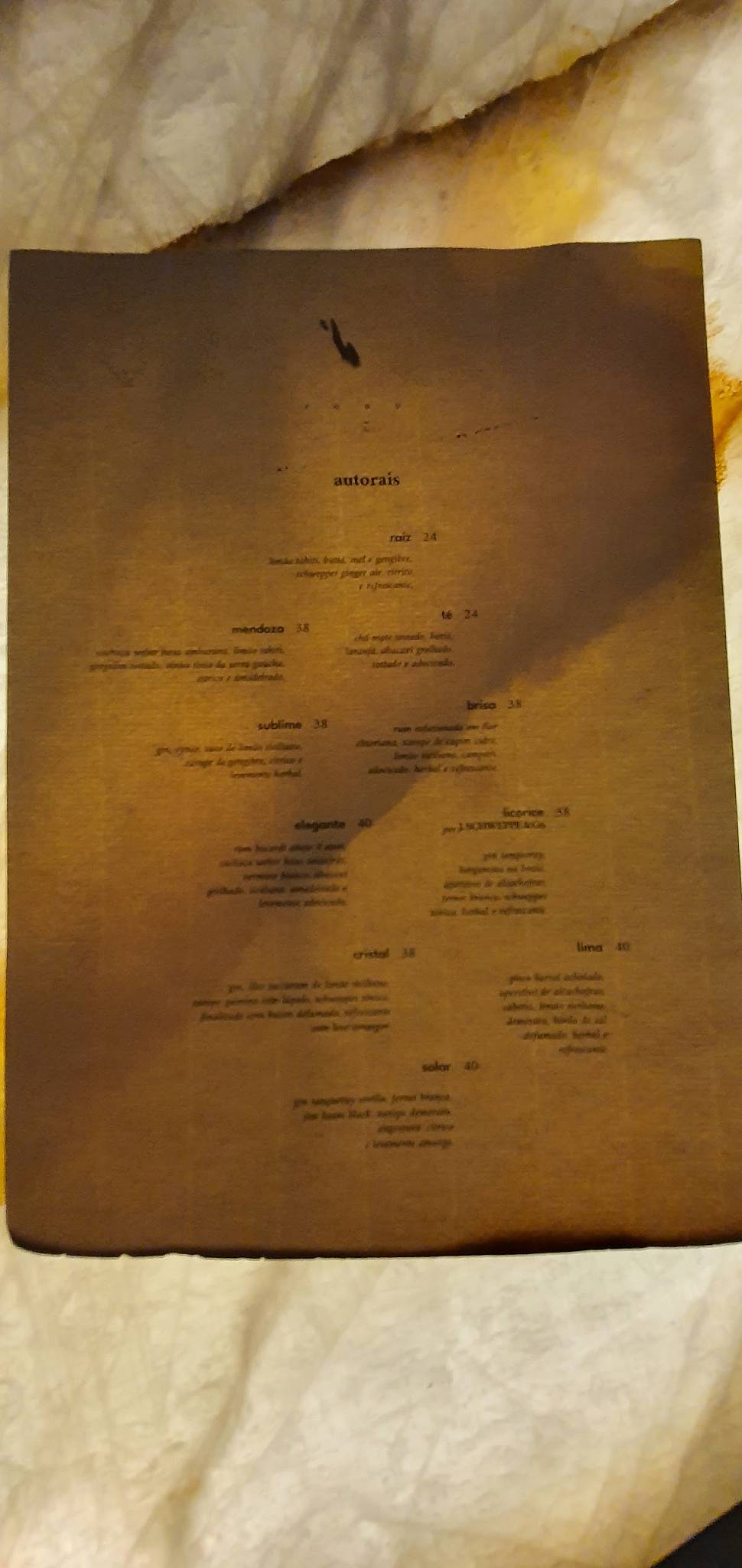 Menu em FOGO Bar & Restaurante, Porto Alegre