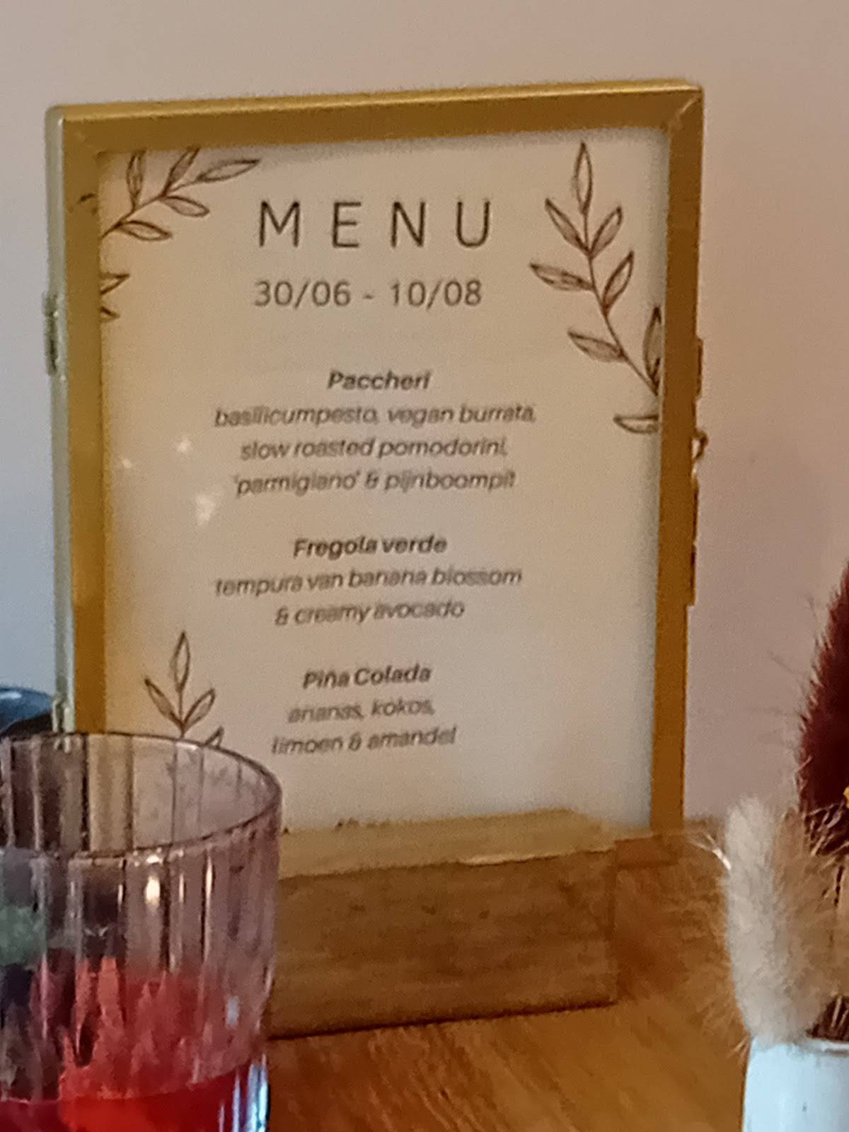 Speisekarte von Foglia, Genk