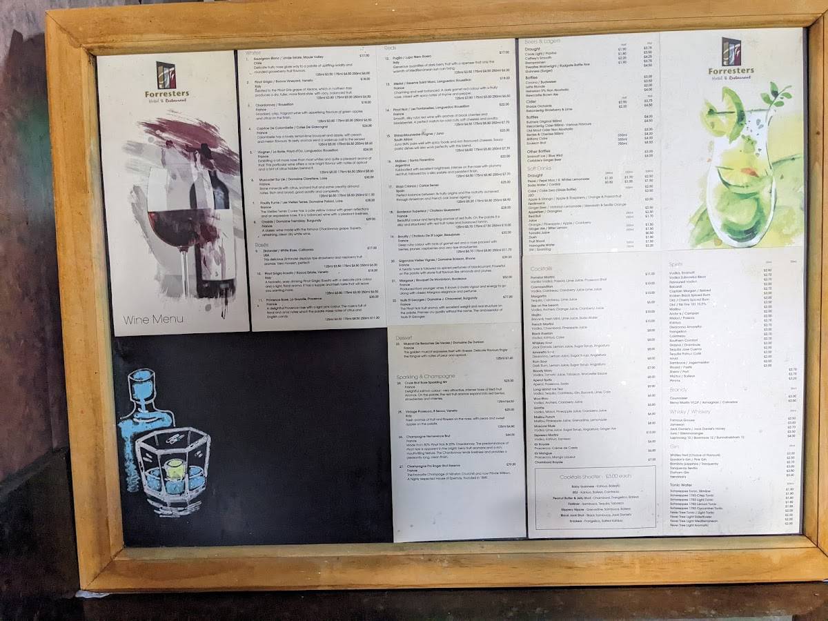 Menu at Forresters Bar & Restaurant with rooms, Middleton-in-Teesdale