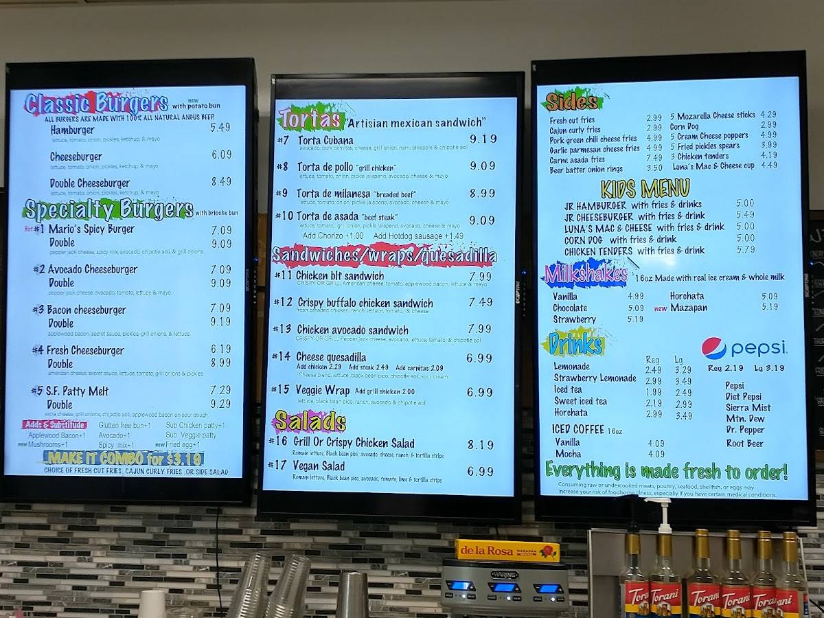 Menu at Fresh Burger Stop restaurant, Estes Park