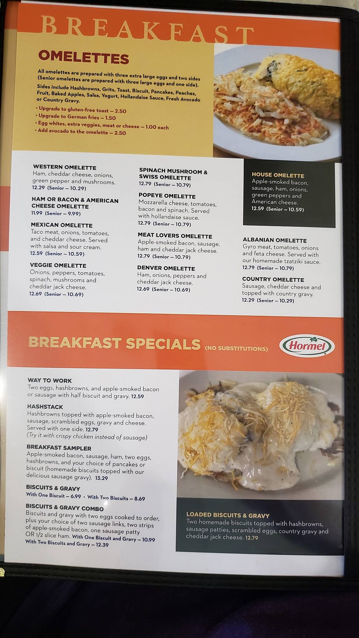 Menu at Friendship Diner restaurant, Evansville