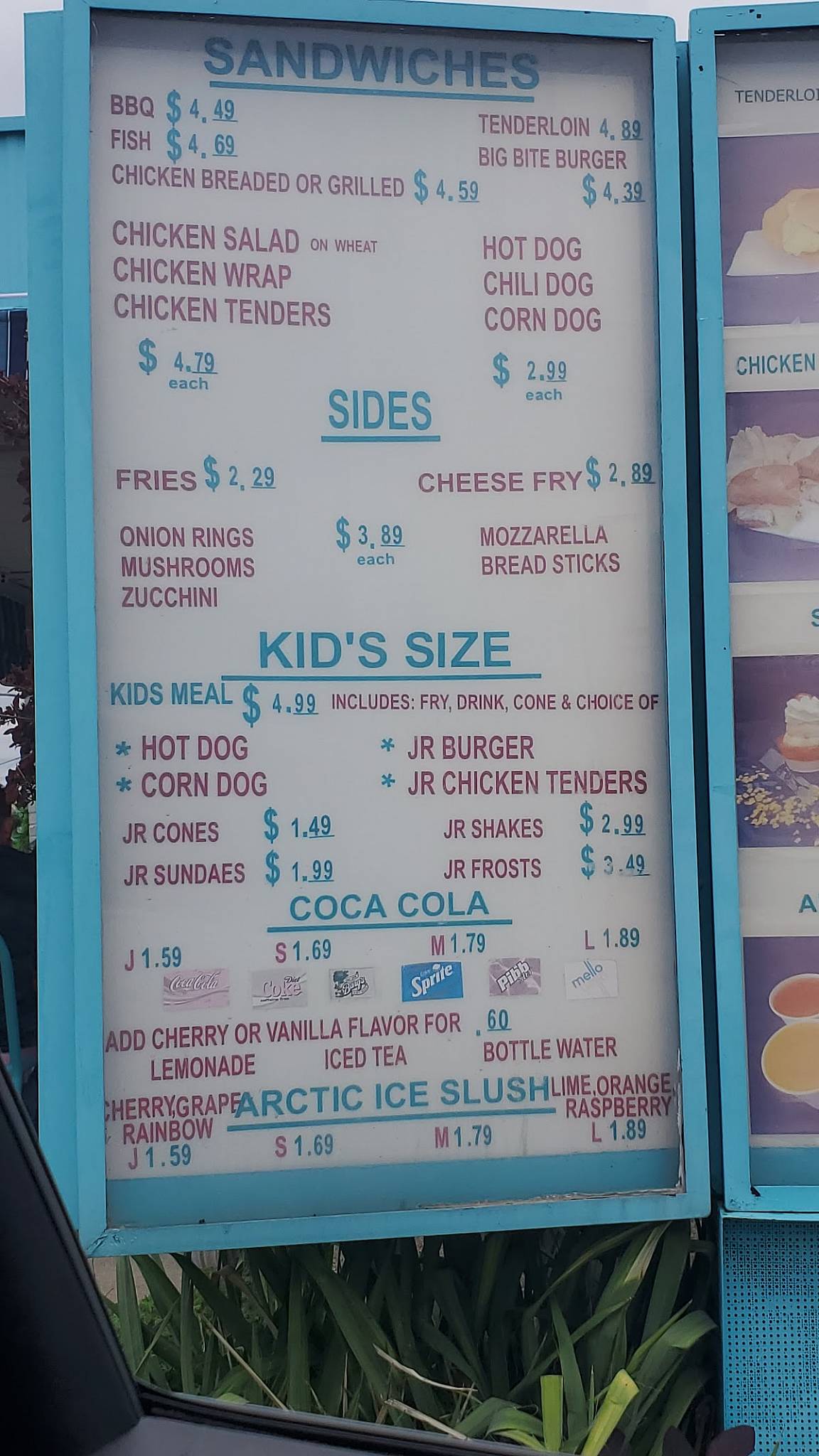 Menu at Frost Bite restaurant, Avon