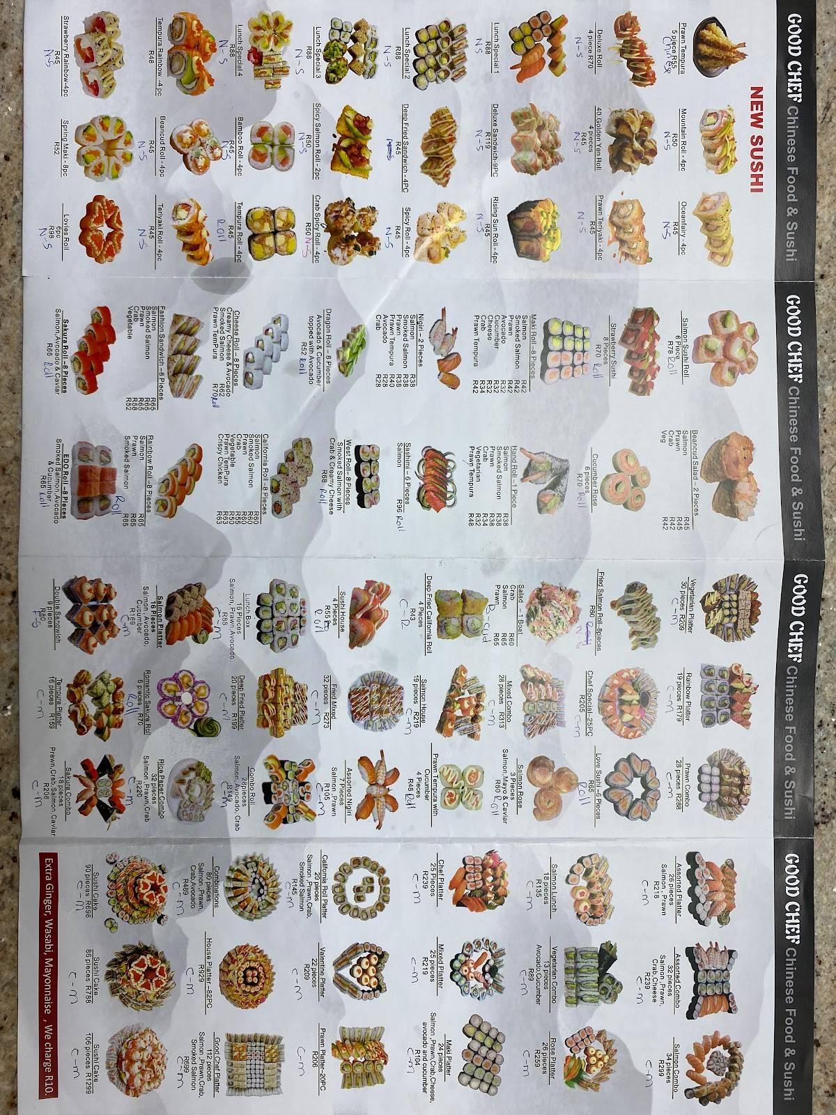 Menu at Good Chef Chinese Food & Sushi restaurant, Krugersdorp