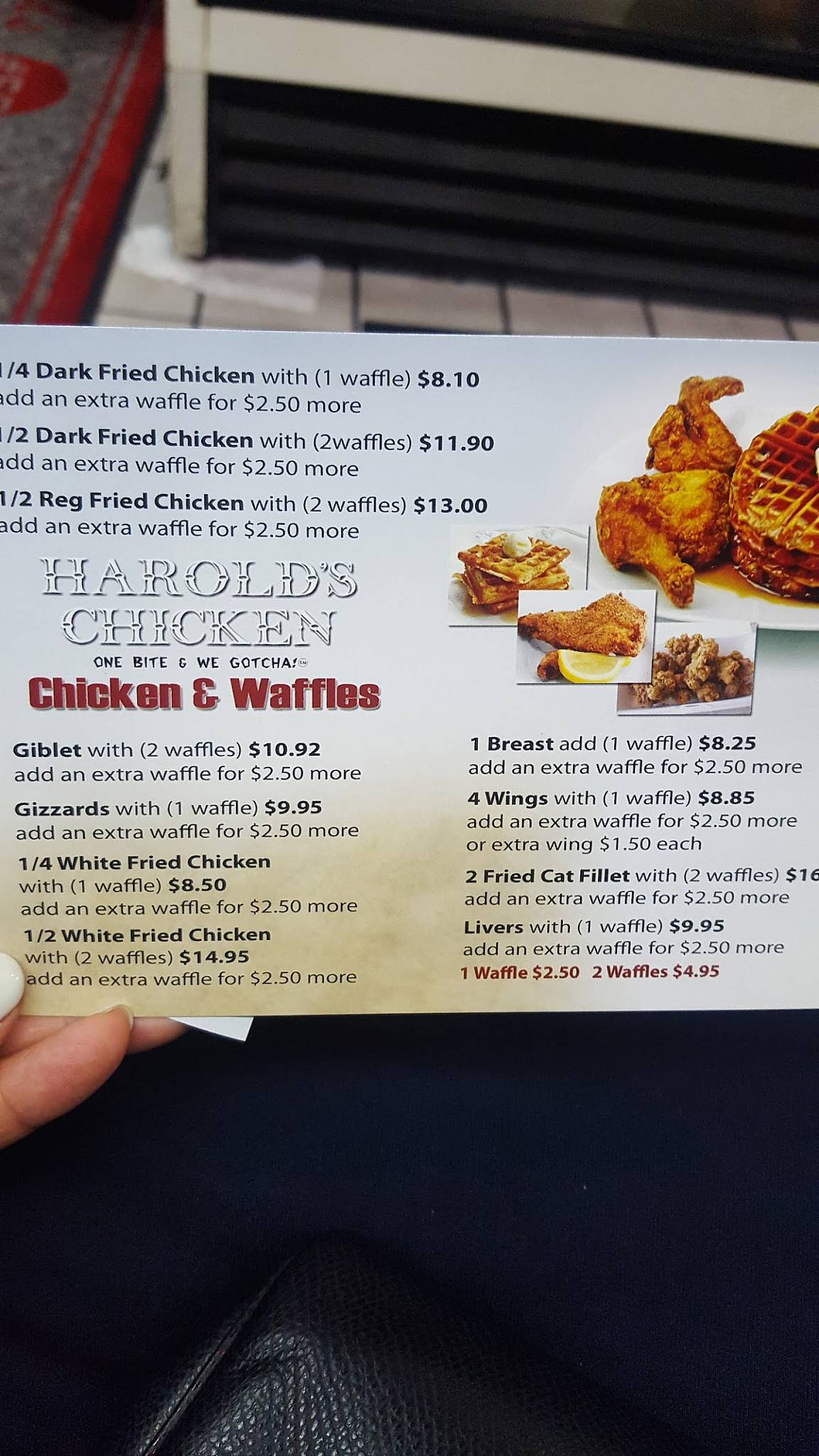 Menu at Harold's Chicken #55 restaurant, Chicago, State