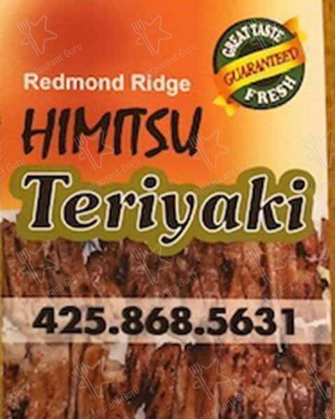 Menu at Himitsu Teriyaki restaurant, Snoqualmie