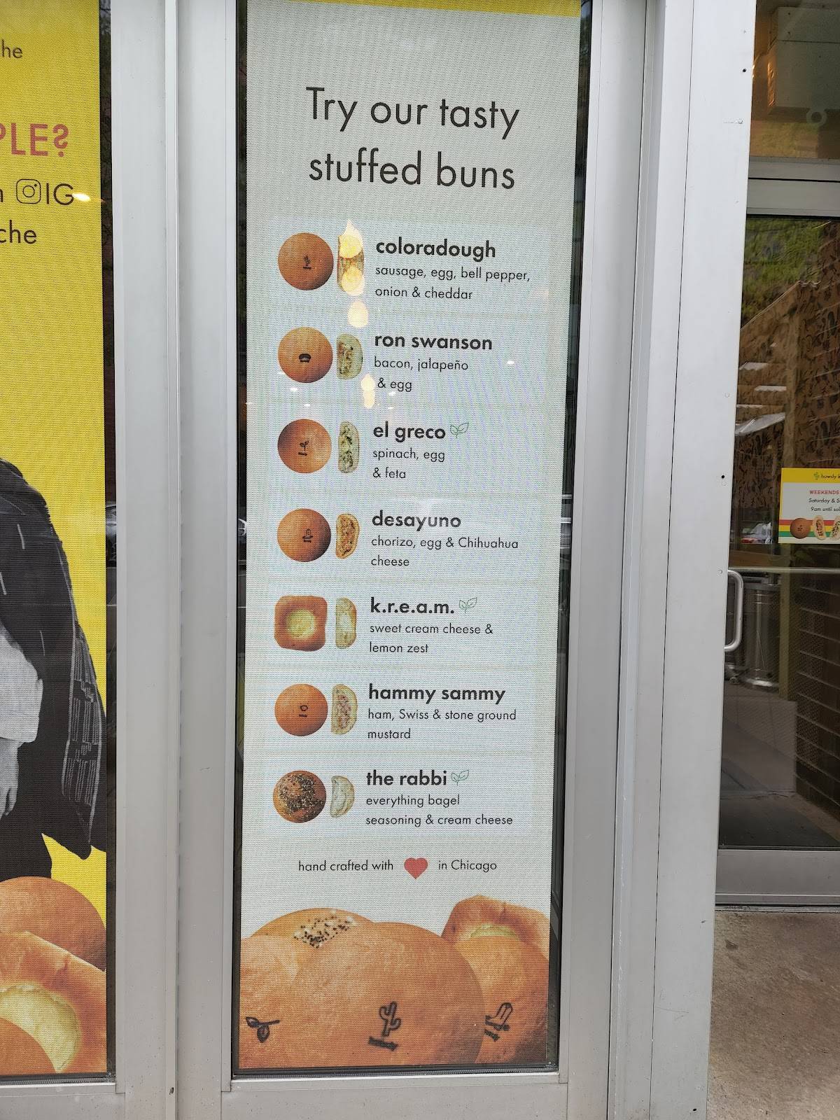 Menu at Howdy Breakfast Buns restaurant, Chicago