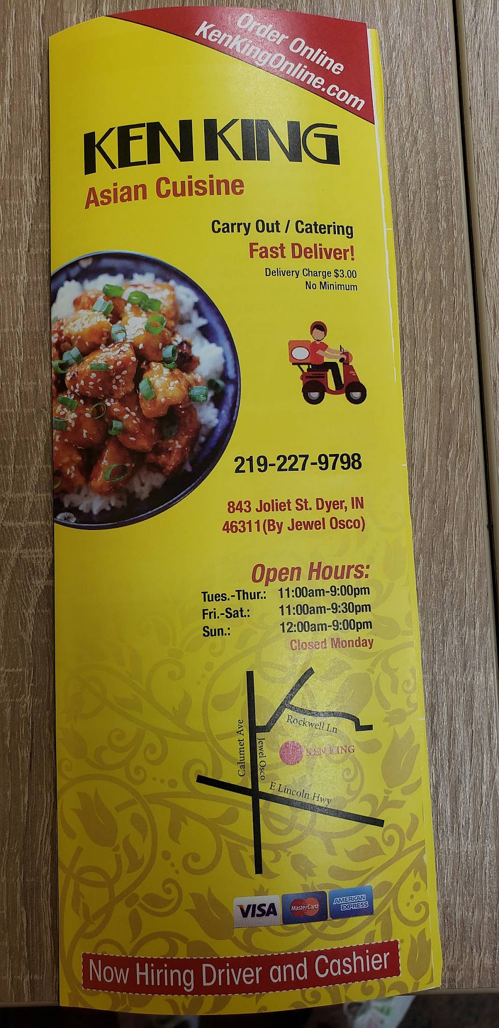 Menu at KEN KING Asian Cuisines restaurant, Dyer