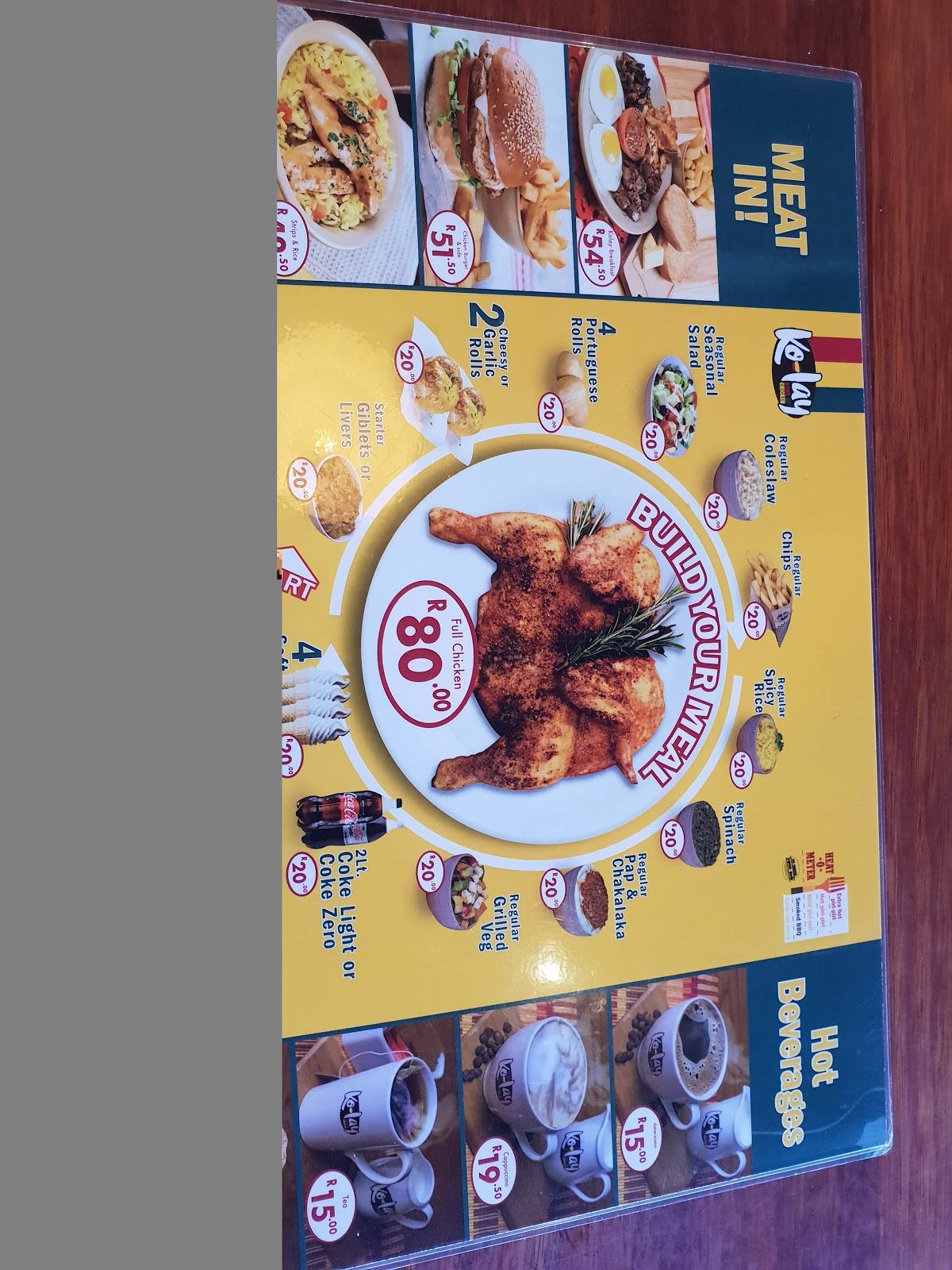 Menu at Kolay Home of Chicken restaurant, Durban North