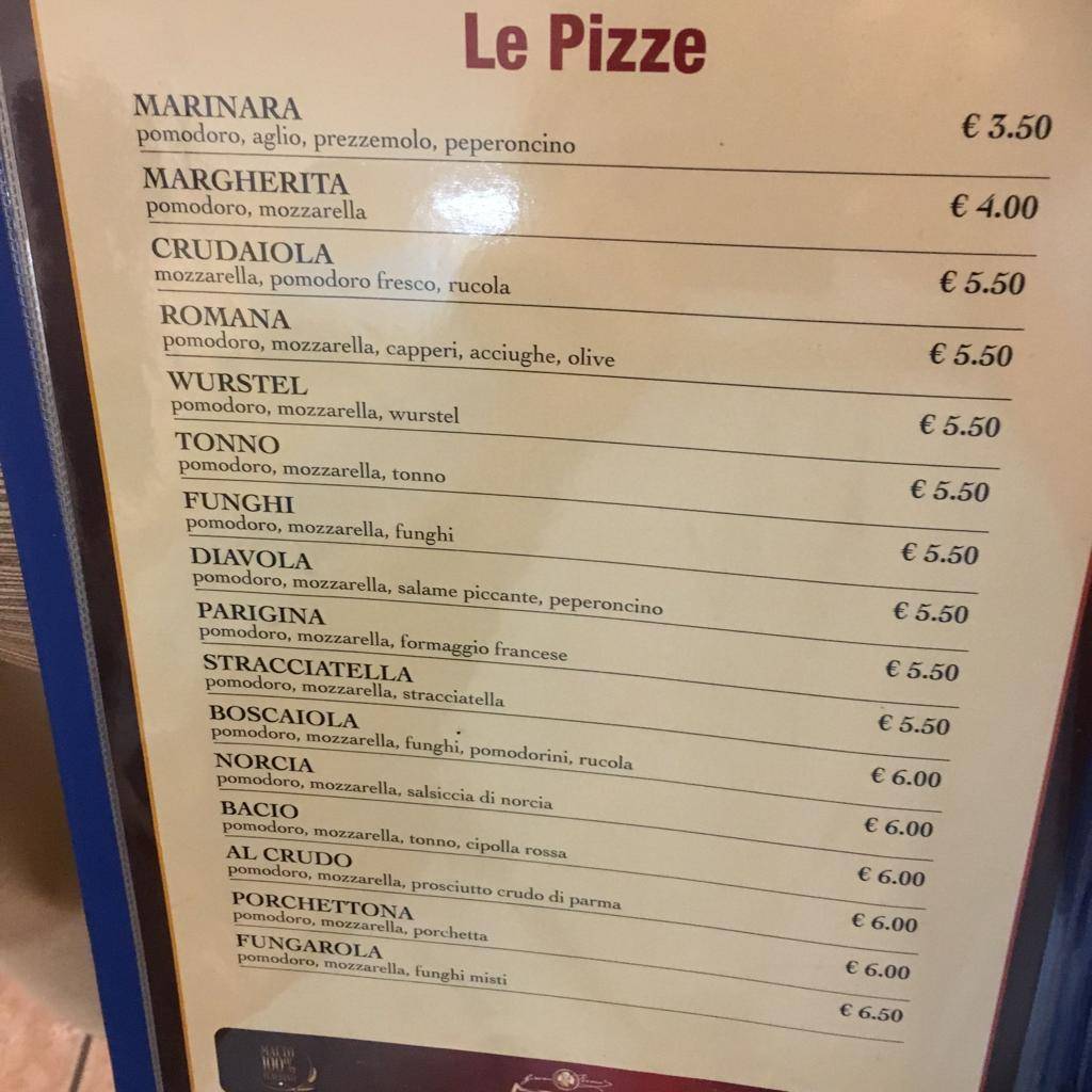 Menu da La Rotonda ristorante, Mola di Bari