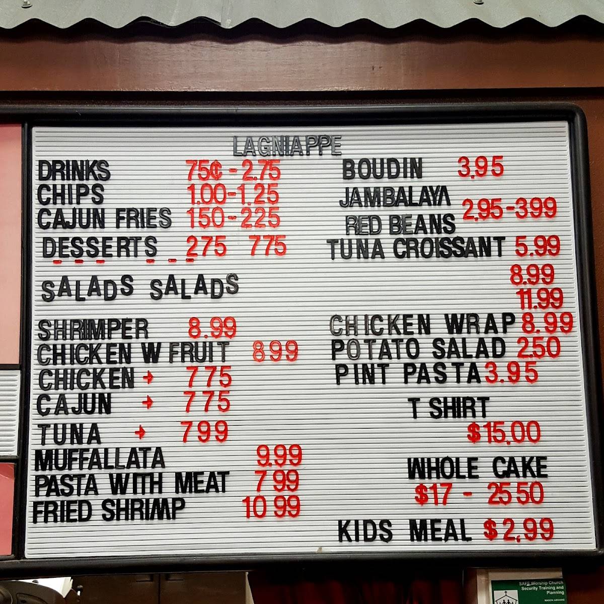Menu at Lil Cajun House restaurant, Alexandria