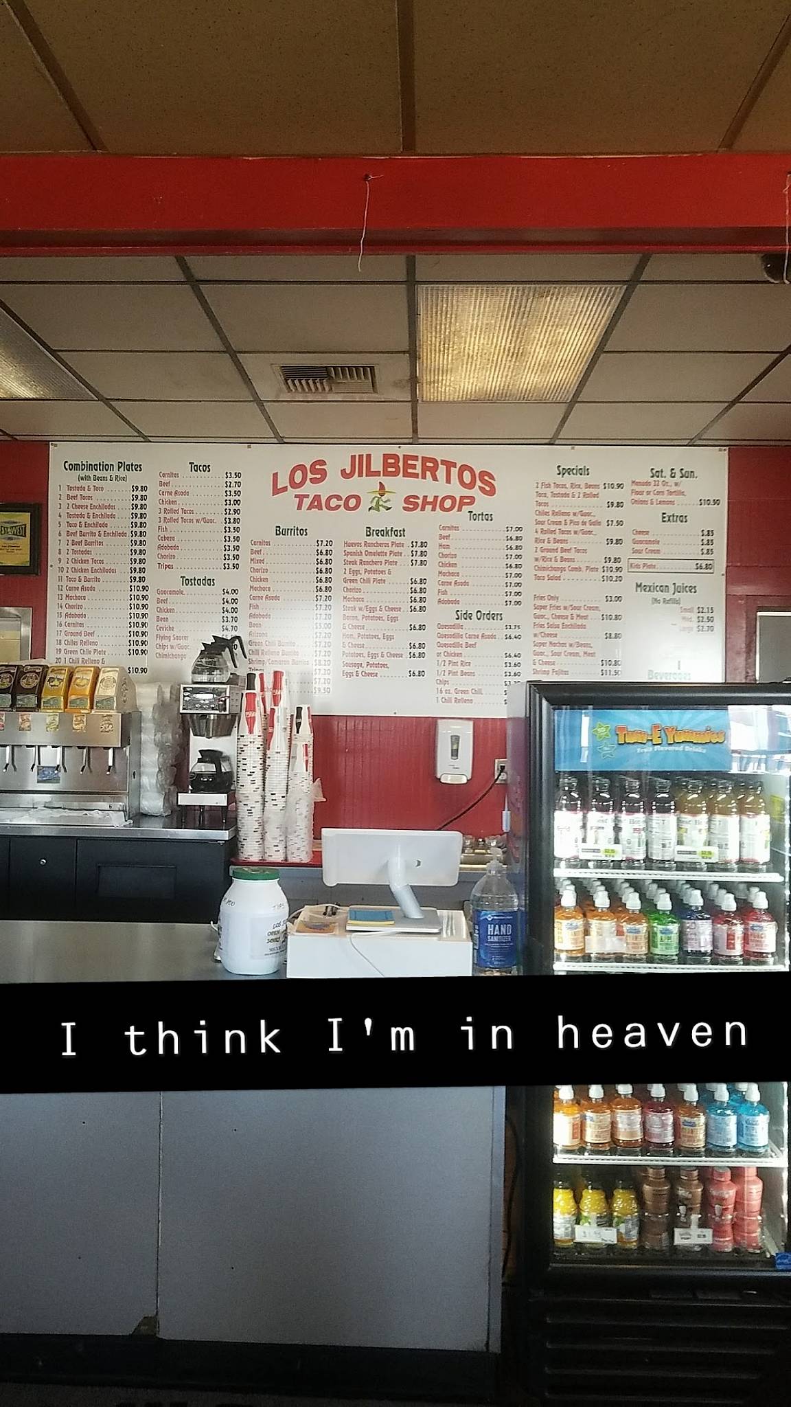 Menu at Los Jilbertos restaurant, Grand Junction