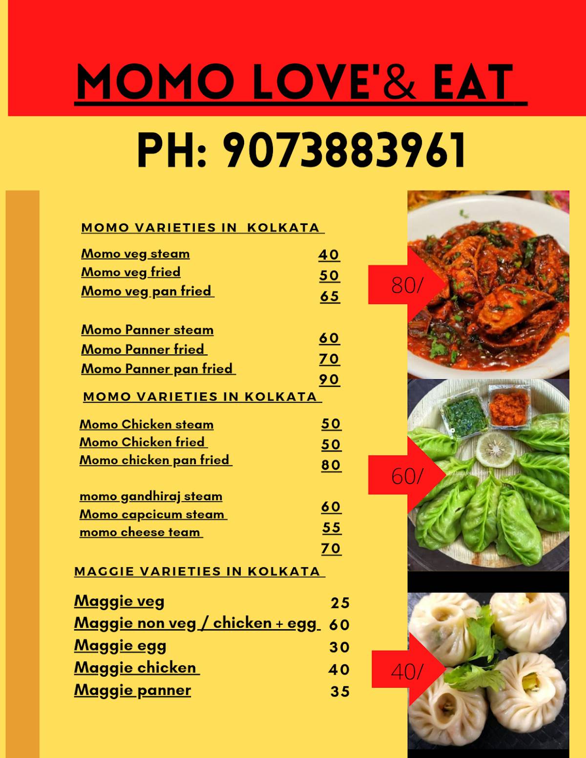 Menu at MOMO LOVE'& EAT, Kolkata