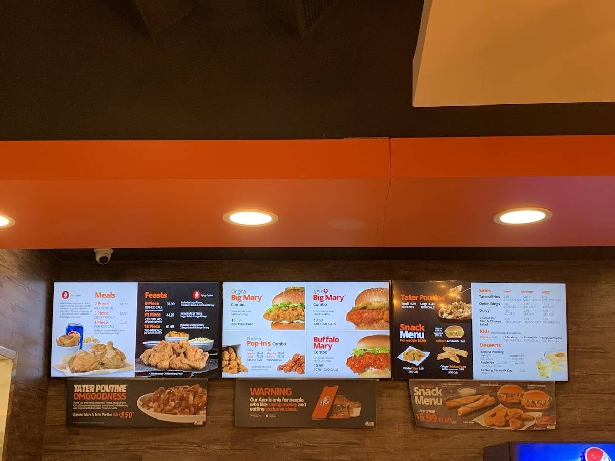 Menu at Mary Brown's Chicken restaurant, London, 995 Wellington Rd