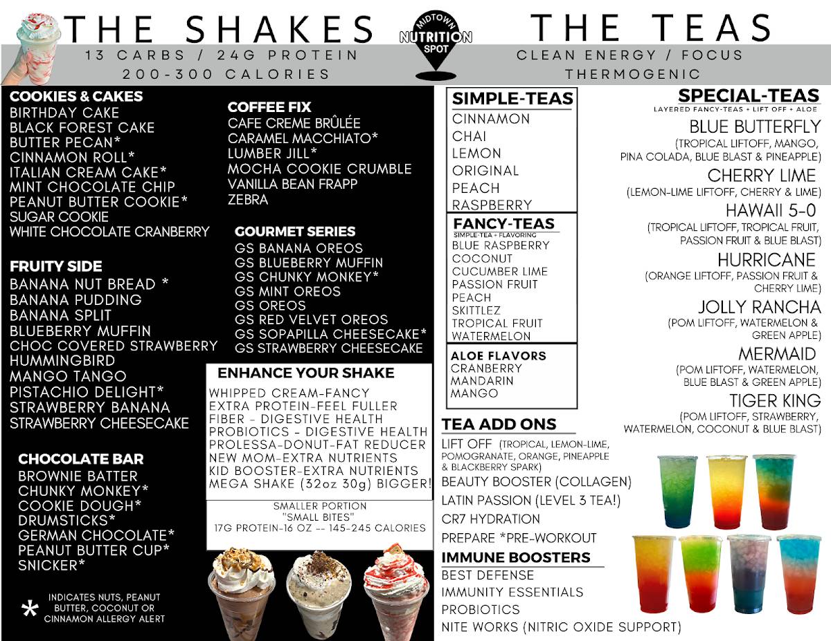 Menu at Midtown Nutrition Spot restaurant, Kerrville