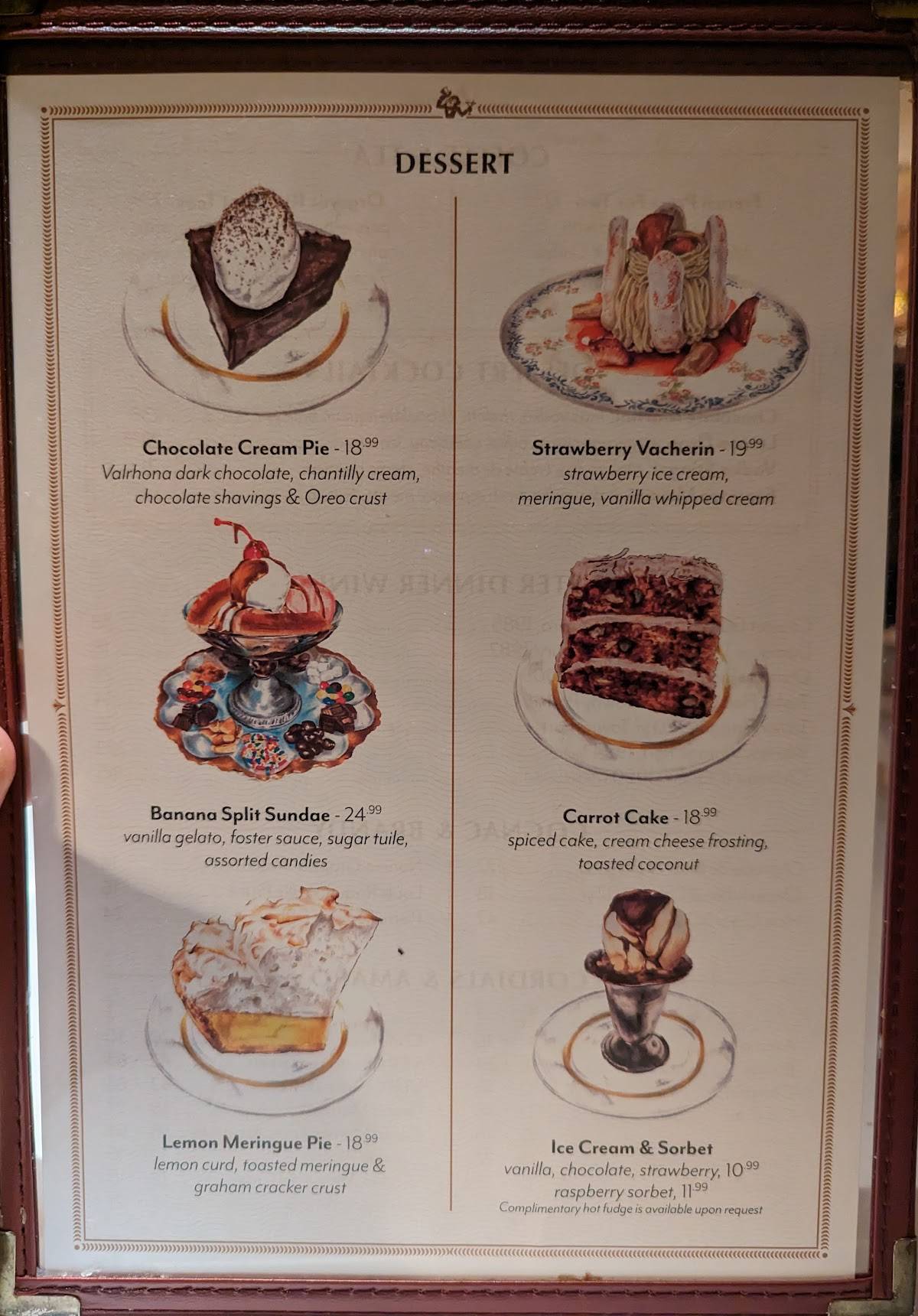 Menu at Monkey Bar, West New York