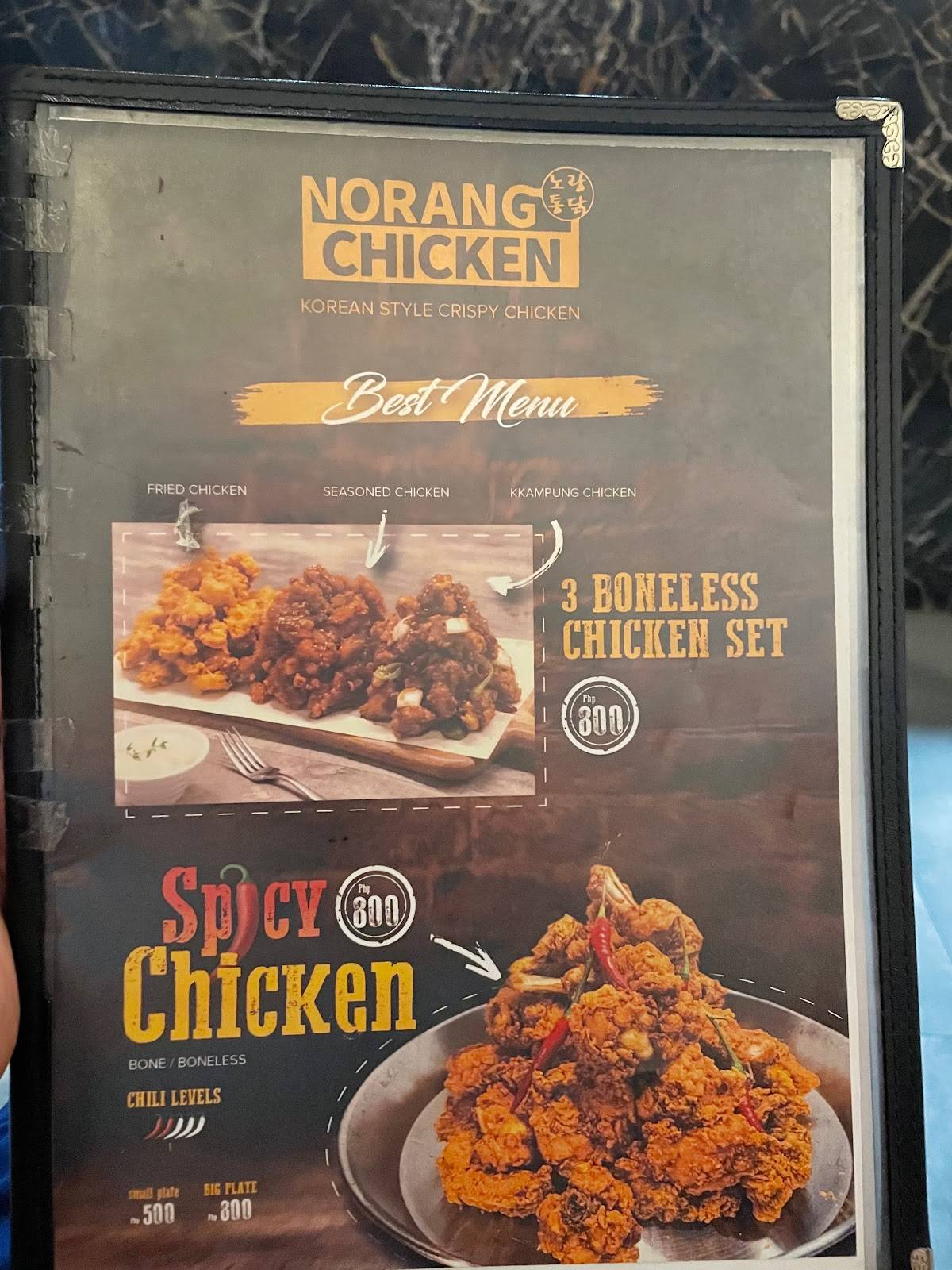 Menu at NORANG CHICKEN restaurant, Angeles