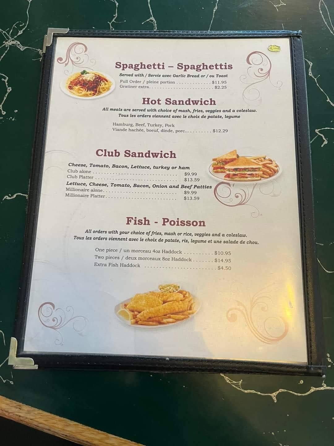 Menu at Restaurant Nadeau Dine In -Delivery And Take Out, Timmins