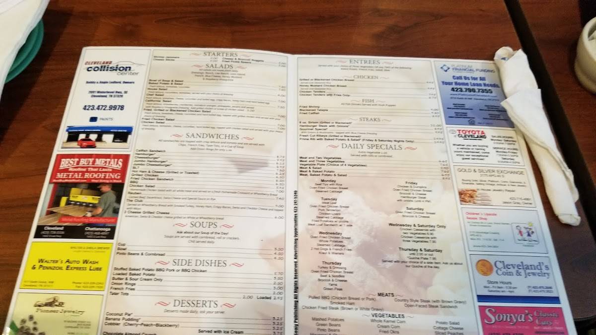 Menu at Old Fort restaurant, Cleveland, 25th St NW