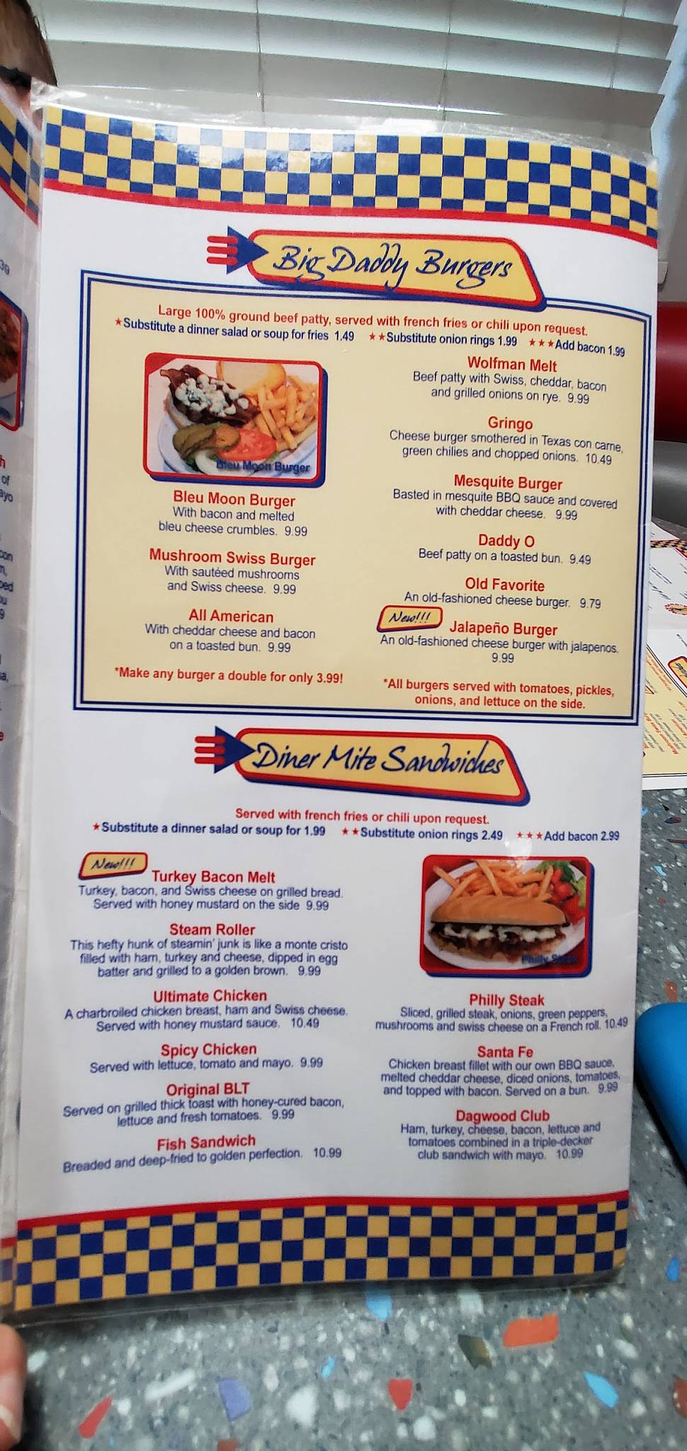 Menu at One Man Band Diner restaurant, Nephi, UT-132