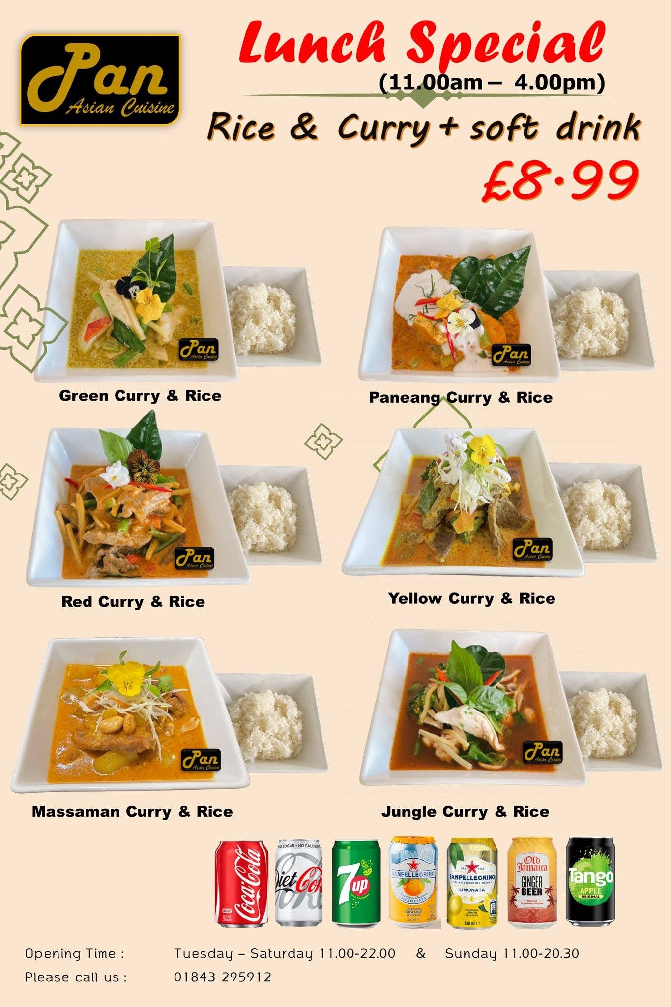 Menu at Pan Asian Cusine in Margate restaurant, Margate