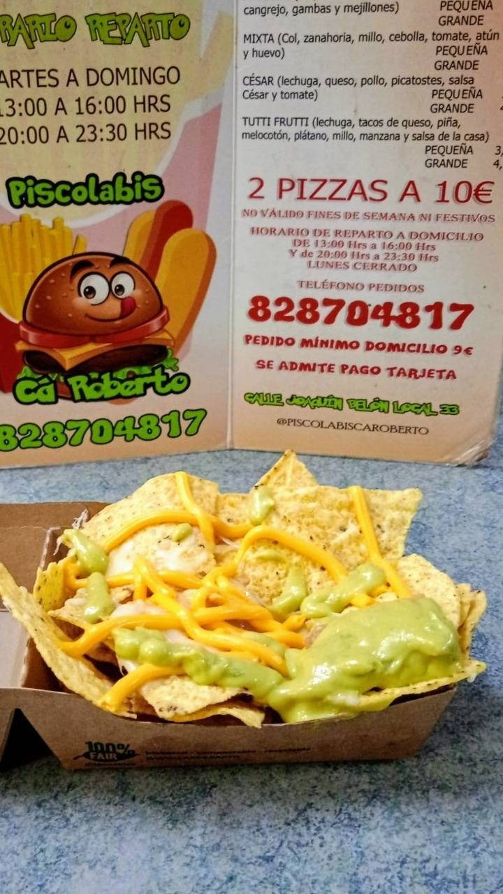 Carta del restaurante Piscolabis, ca'roberto, Las Palmas del Gran Canaria
